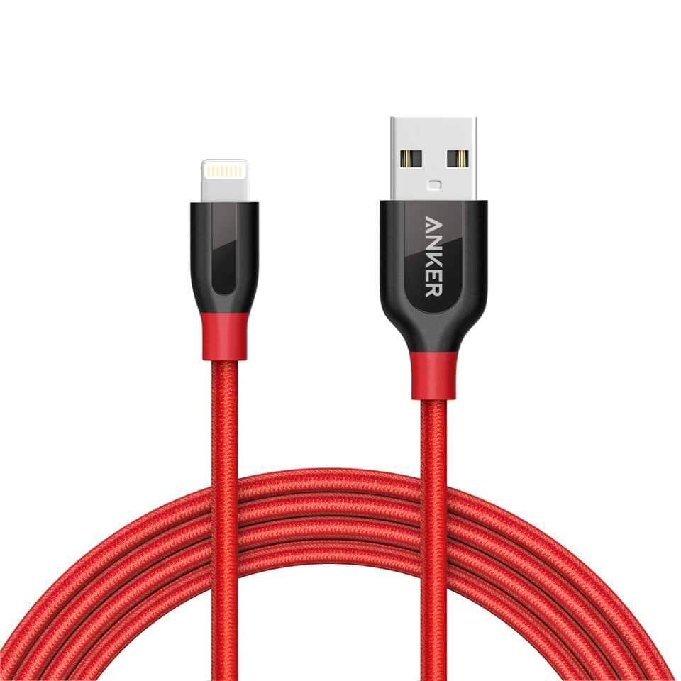 Order Anker Powerline Lightning Cable 6ft Red Now! | Jomla.ae