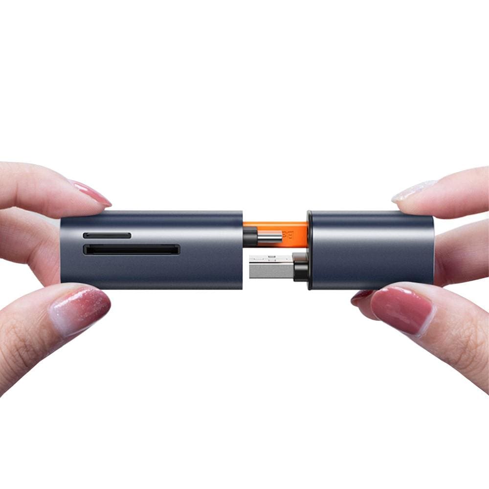 baseus mini cabin card reader blue | Jomla.ae