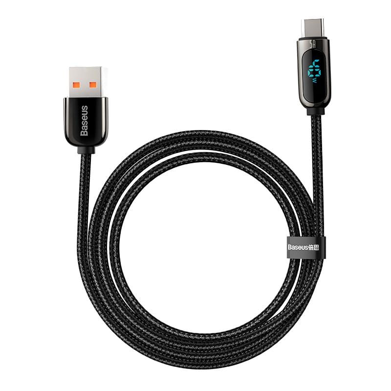 Order baseus display fast charging data cable usb to type c 5a 1m black ...