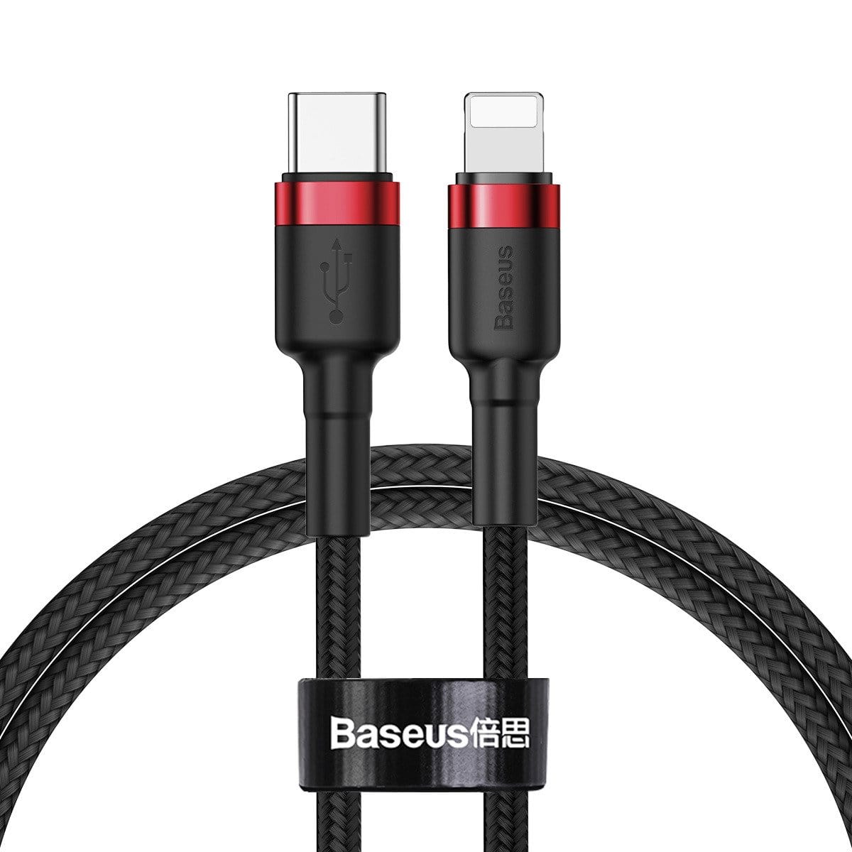 Order baseus cafule cable type c to ip pd 18w 1m red black Now! | Jomla.ae