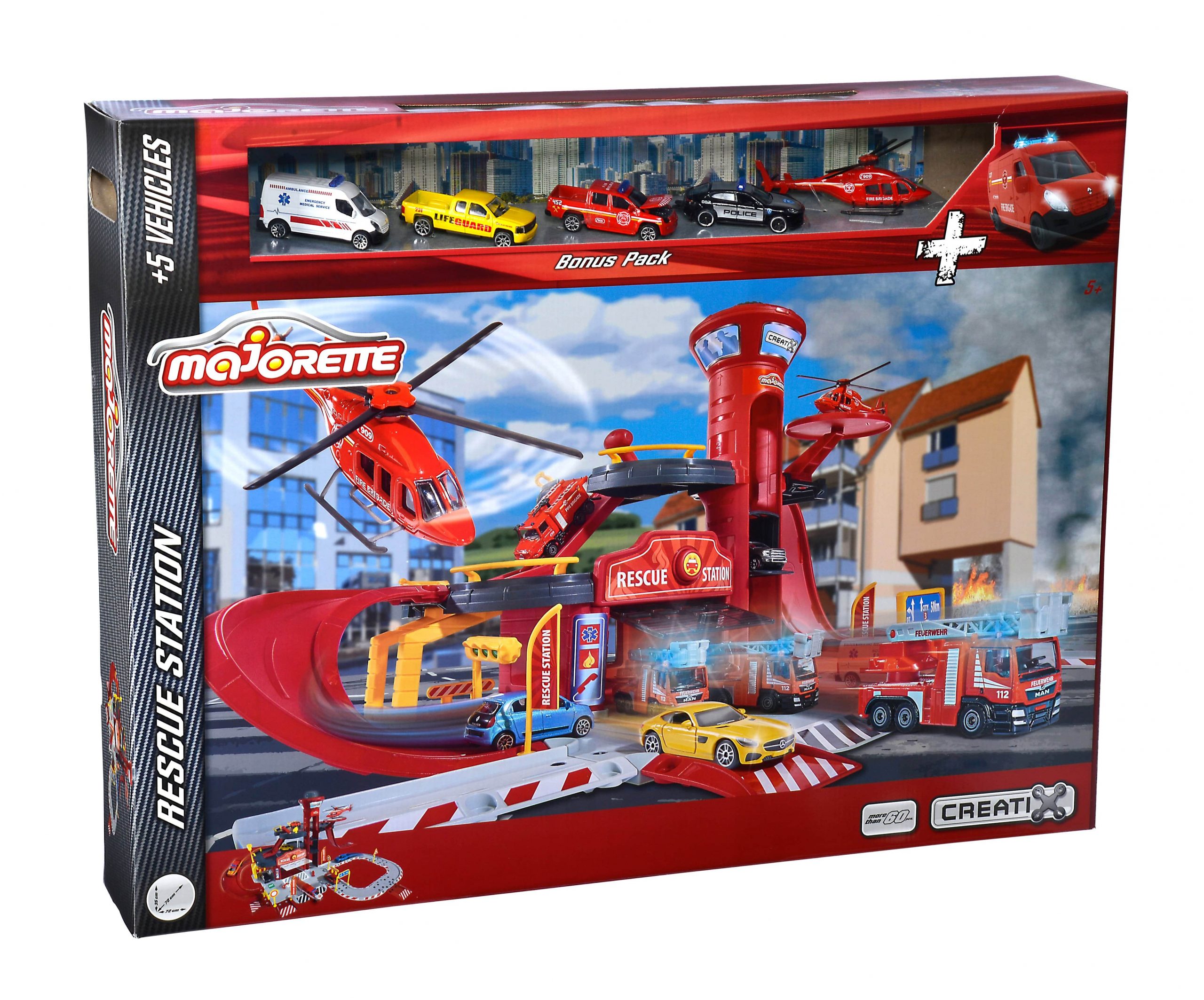 DIE CAST PLAYSET creatix rescue station 5 vehicles | Jomla.ae