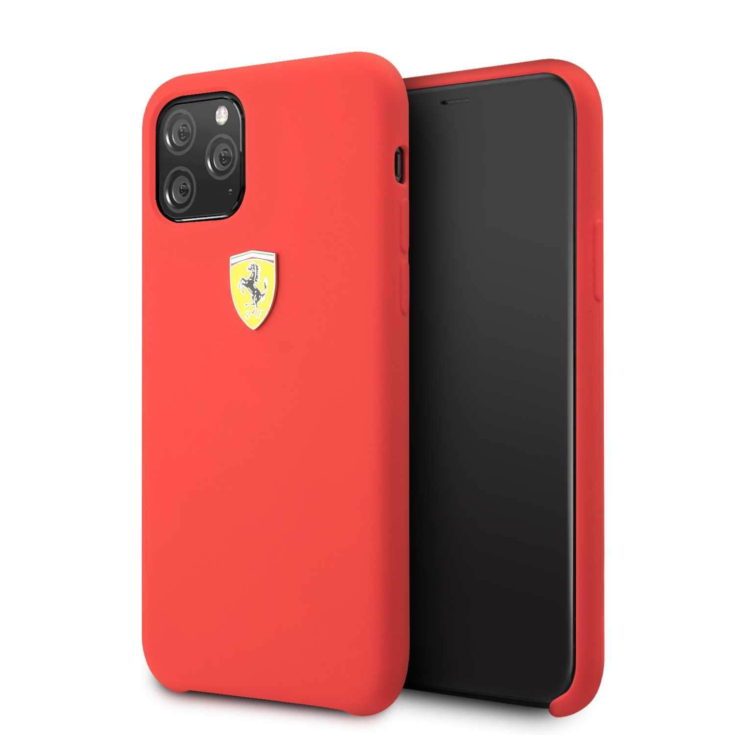 ferrari silicone hard case logo shield for iphone 11 pro red | Jomla.ae