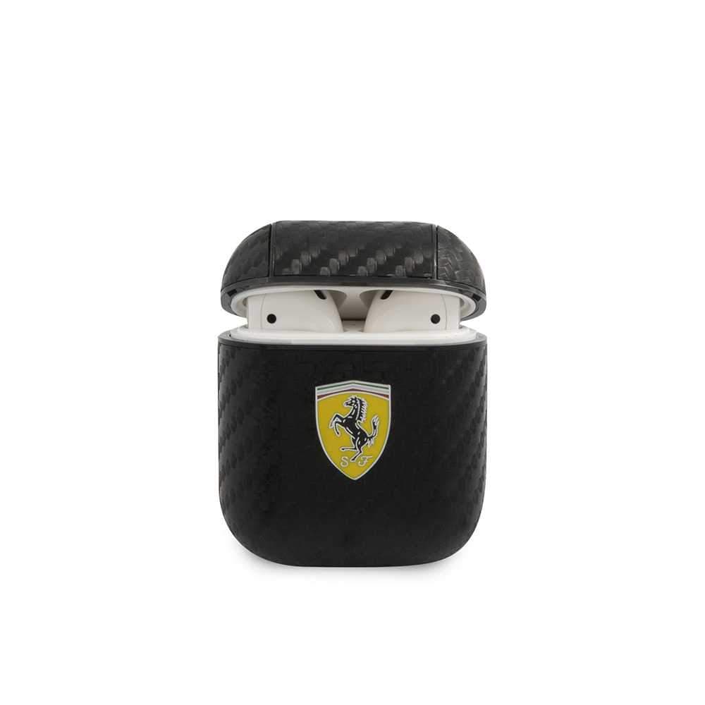 Order ferrari pc pu carbon yellow shield metal logo case for airpods 1 ...