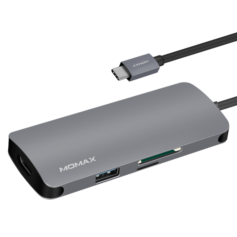Order momax 7 in 1 usb c hub pd 60w space grey Now! | Jomla.ae
