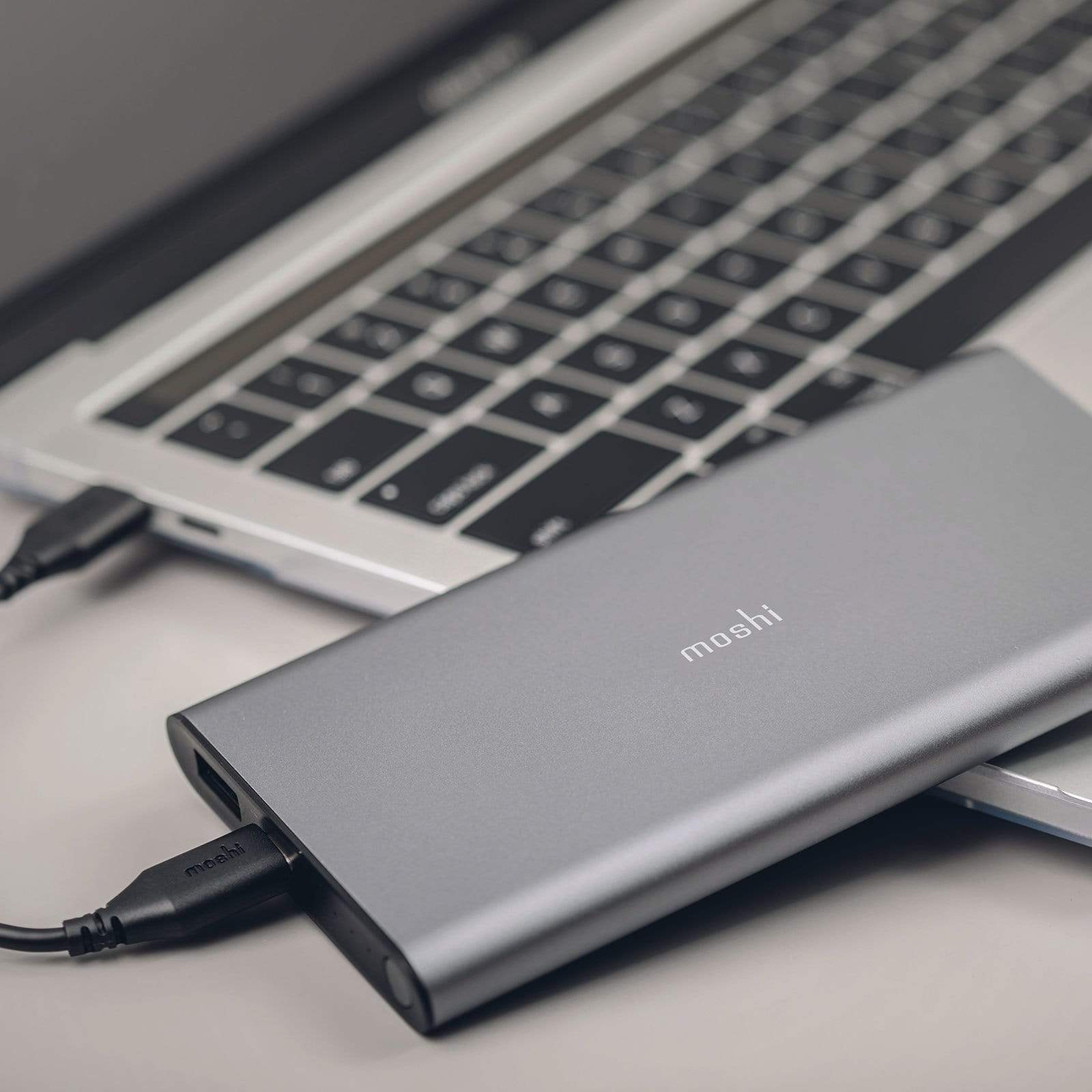 moshi ionbank 10 000 mah portable battery titanium gray | Jomla.ae