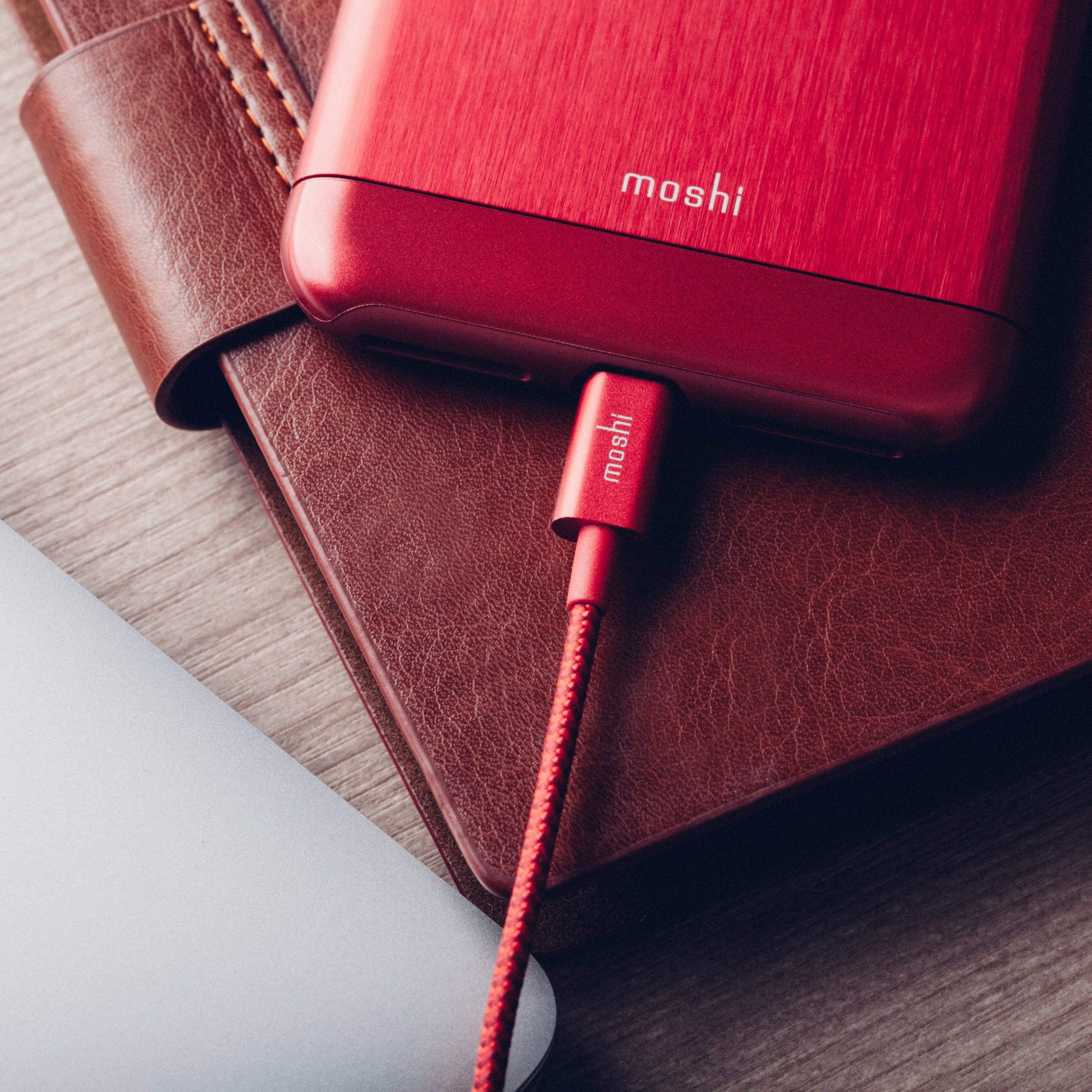 moshi integra usb a charge sync cable with lightning connector crimson ...