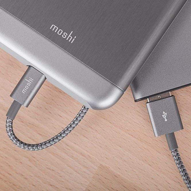 moshi integra usb a charge sync cable with lightning connector titanium ...
