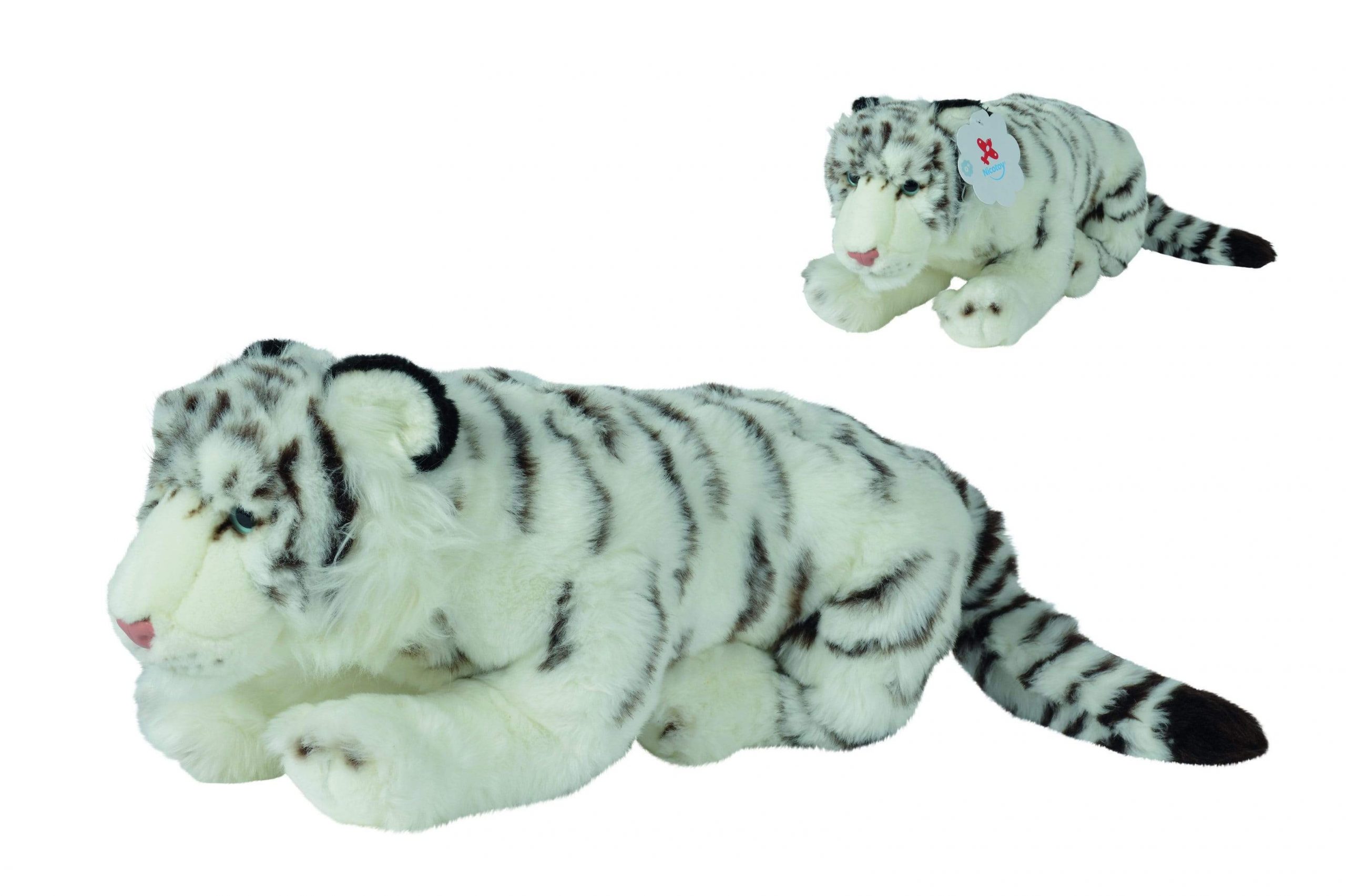 PLUSH white tiger with beans 50cm ht | Jomla.ae