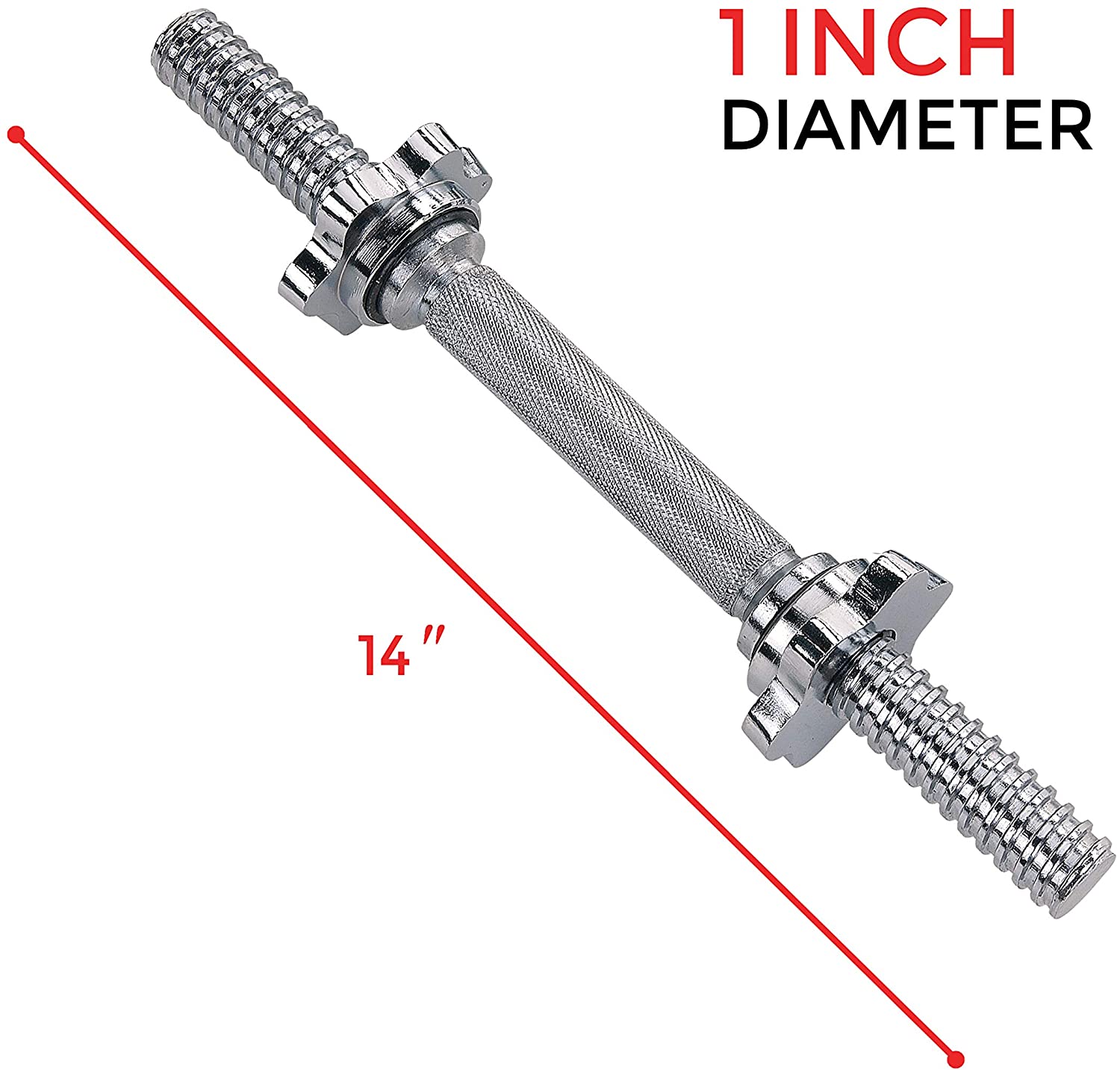 Order Marshal Fitness 14 threaded chrome dumbbell bar rb 14t Now ...