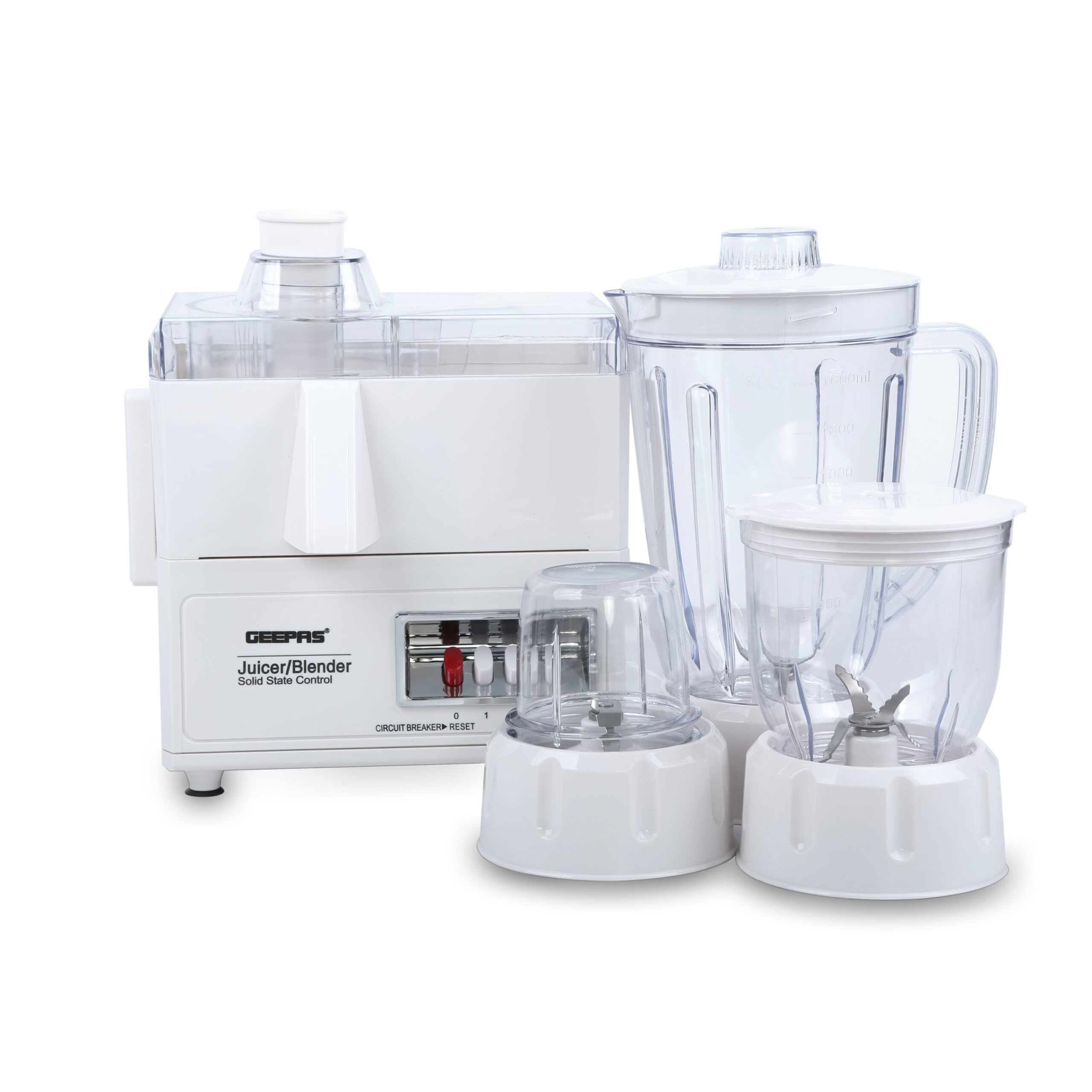 Geepas 4-in-1 Food Processor & Juicer - Multi-functional Smoothie Maker, Juicer, Compact ...