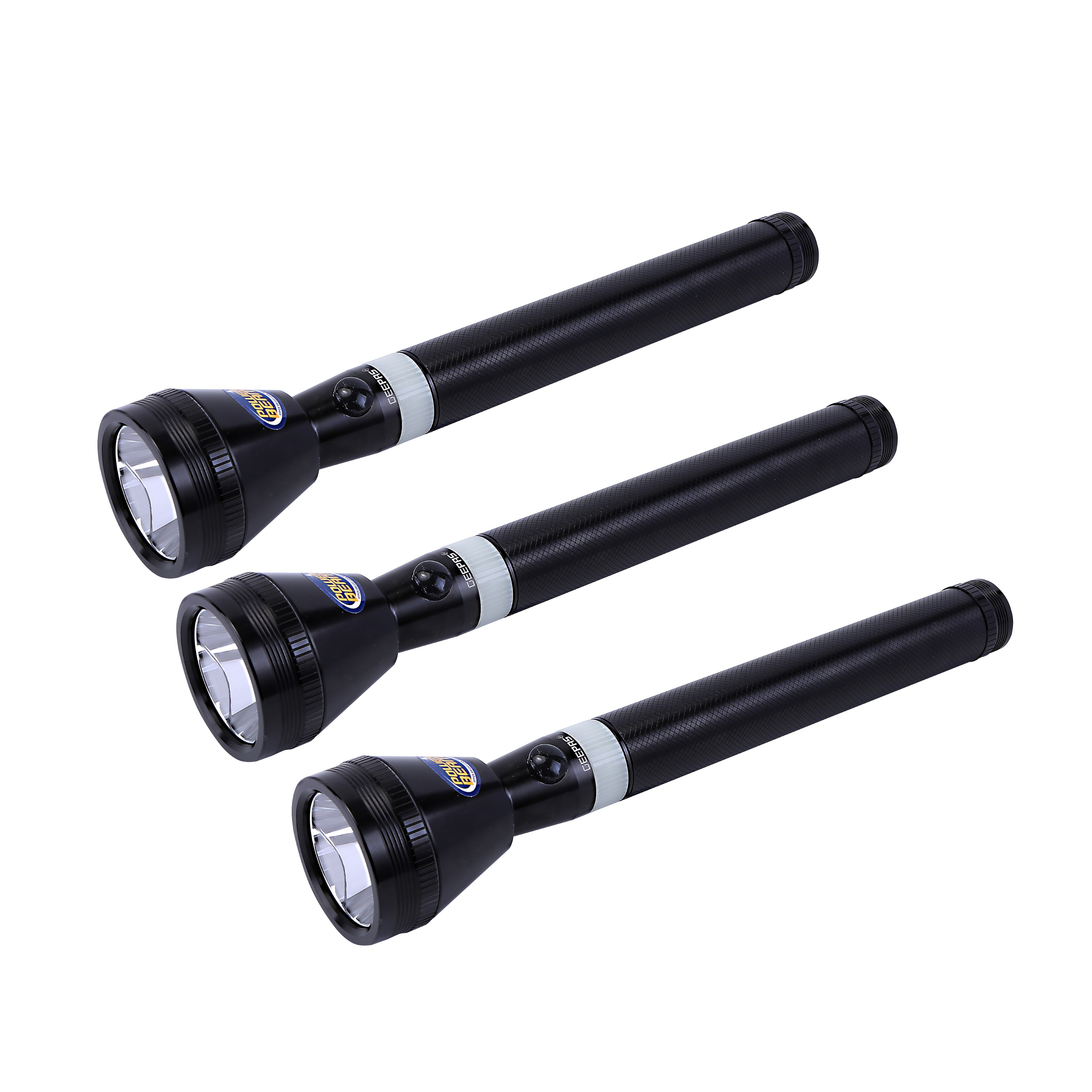 اطلب كشاف Geepas 3 IN 1 Rechargeable Led Flashlight 265MM - 2000 Meters ...