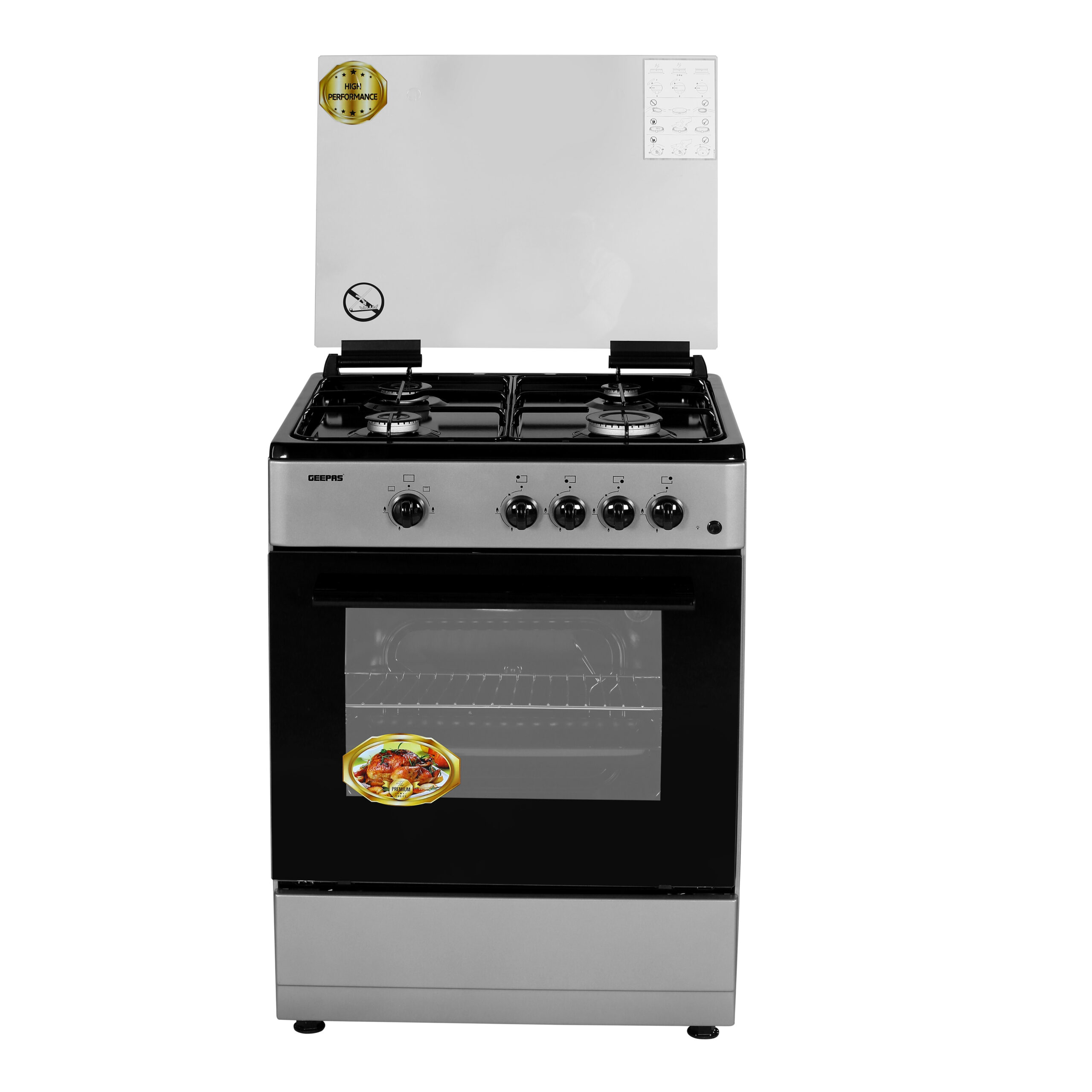 Geepas Cooking Range - Cook Bake & Grill - 60x55 - 4 - Burners - Auto ...