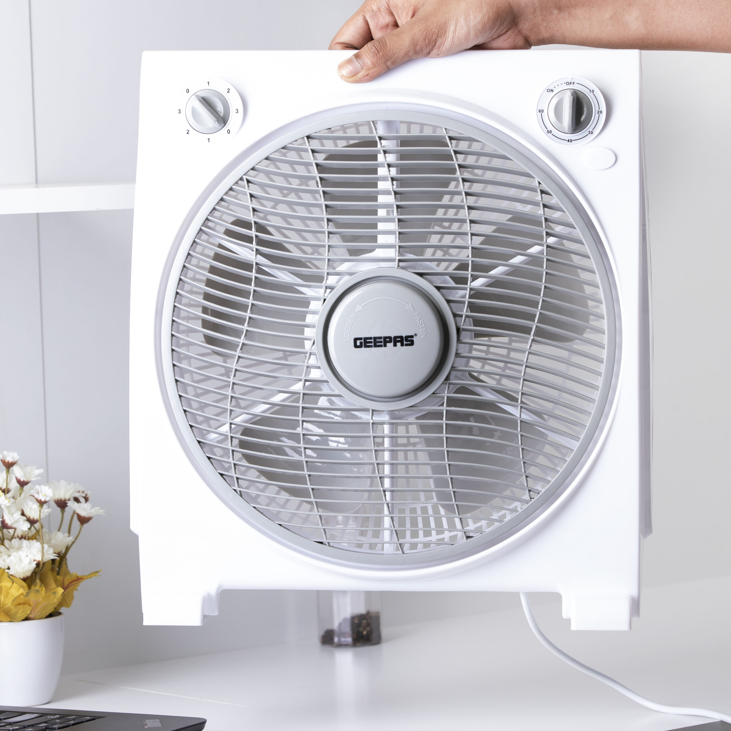 Geepas 12'' Floor Fan - Powerful Personal Desk Box Fan with Copper ...