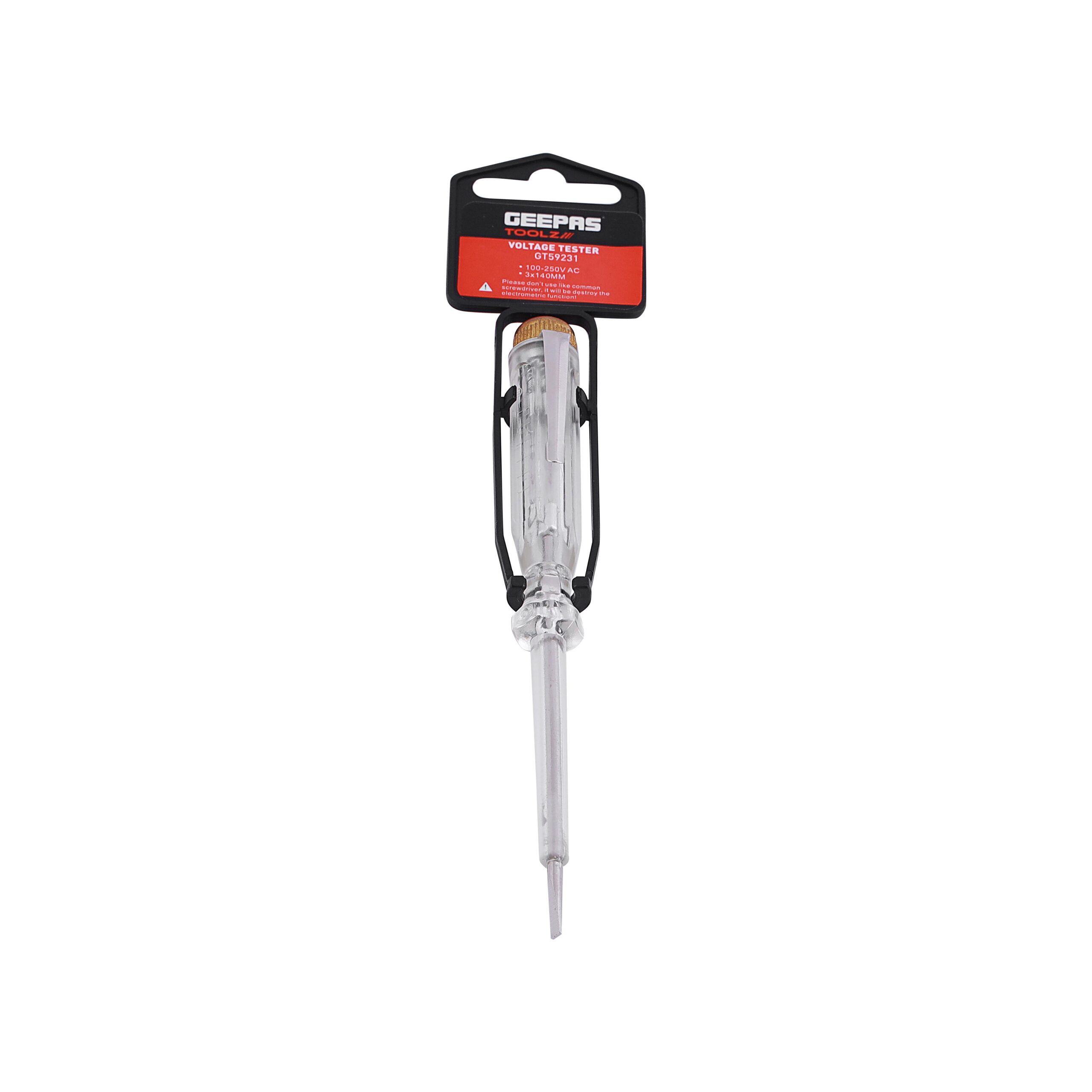 Geepas Voltage Tester 140mm - Electrician Screwdriver, Mains Domestic ...
