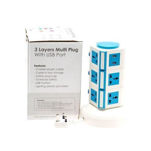 Order Generic 3 Layers Multi Plug Vertical Power Adapter Now! | Jomla.ae