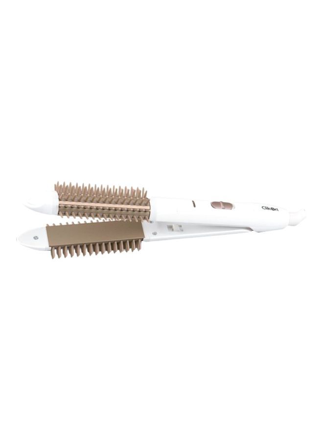 ClikOn 2 In 1 Hair Straightener Comb White/Beige | Jomla.ae
