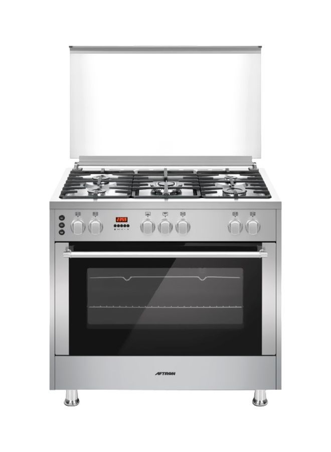 AFTRON 5 Burners Gas Cooker AFPGR9560SSD Silver | Jomla.ae