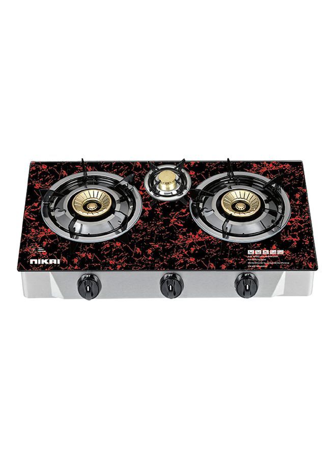 Order NIKAI 3 burner glass finish gas stove NG9093GSF Black Now! | Jomla.ae