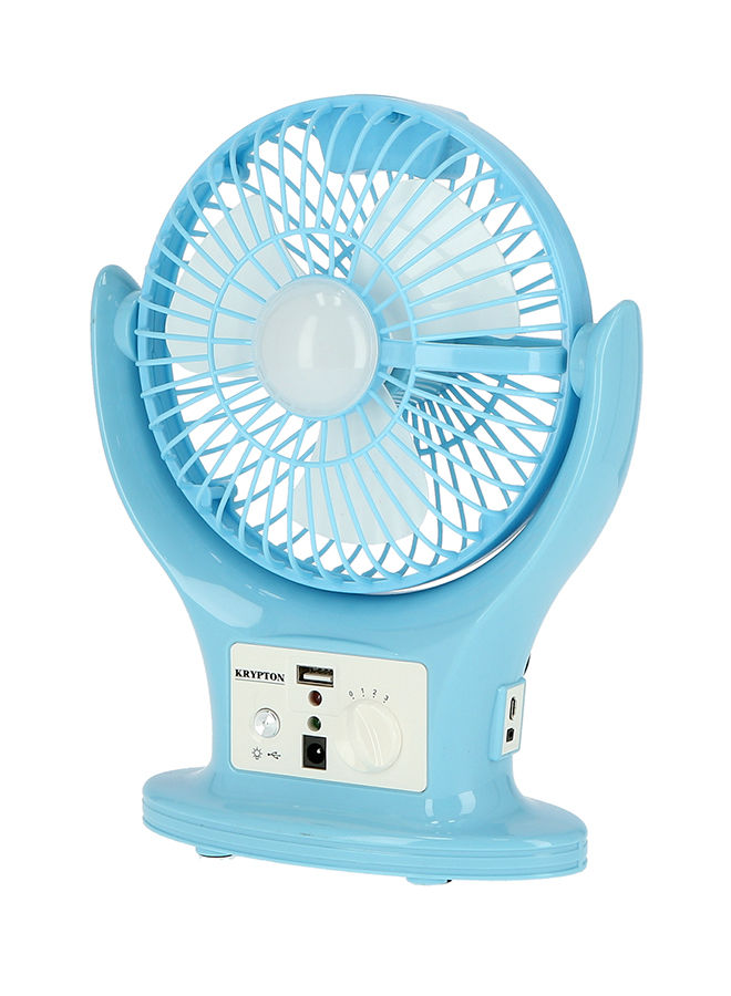 Krypton Rechargeable Fan With LED 2.4 W KNF6061 F Blue/White | Jomla.ae