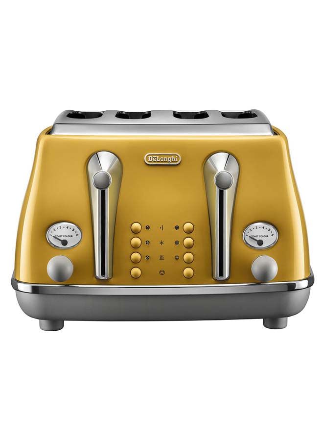 Order Delonghi Icona Capitals 4 Slice Toaster 0 W CTOC4003.Y Yellow Now ...