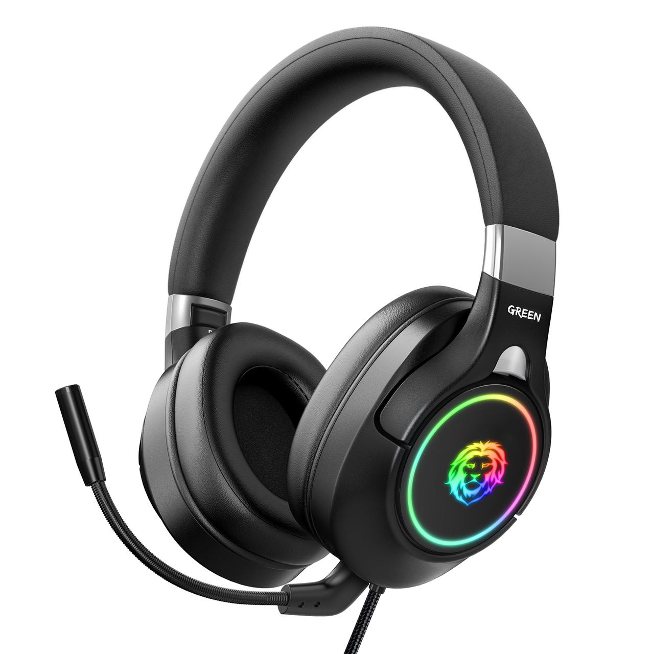 Order Green Lion Green K10 RGB Professional Gaming Headphones - Black ...