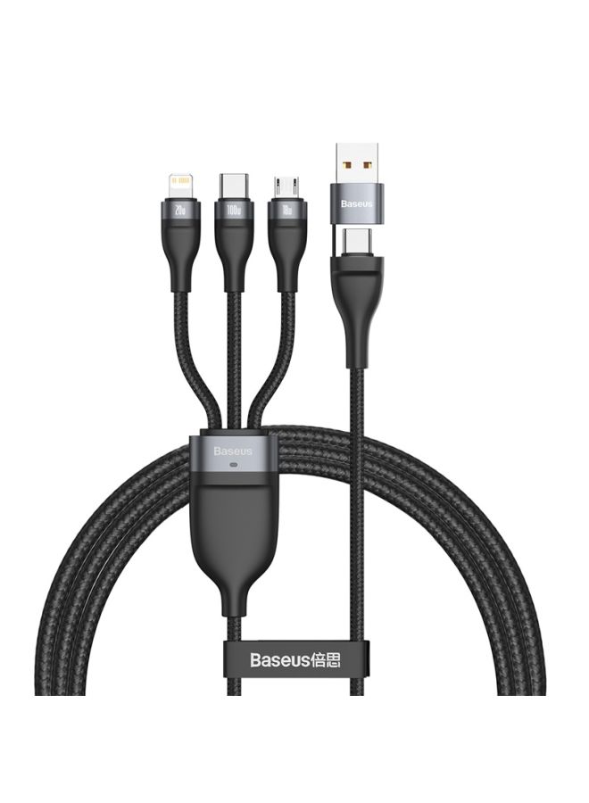 Baseus 3-in-1 USB Charging Cable with Dual Head Black | Jomla.ae