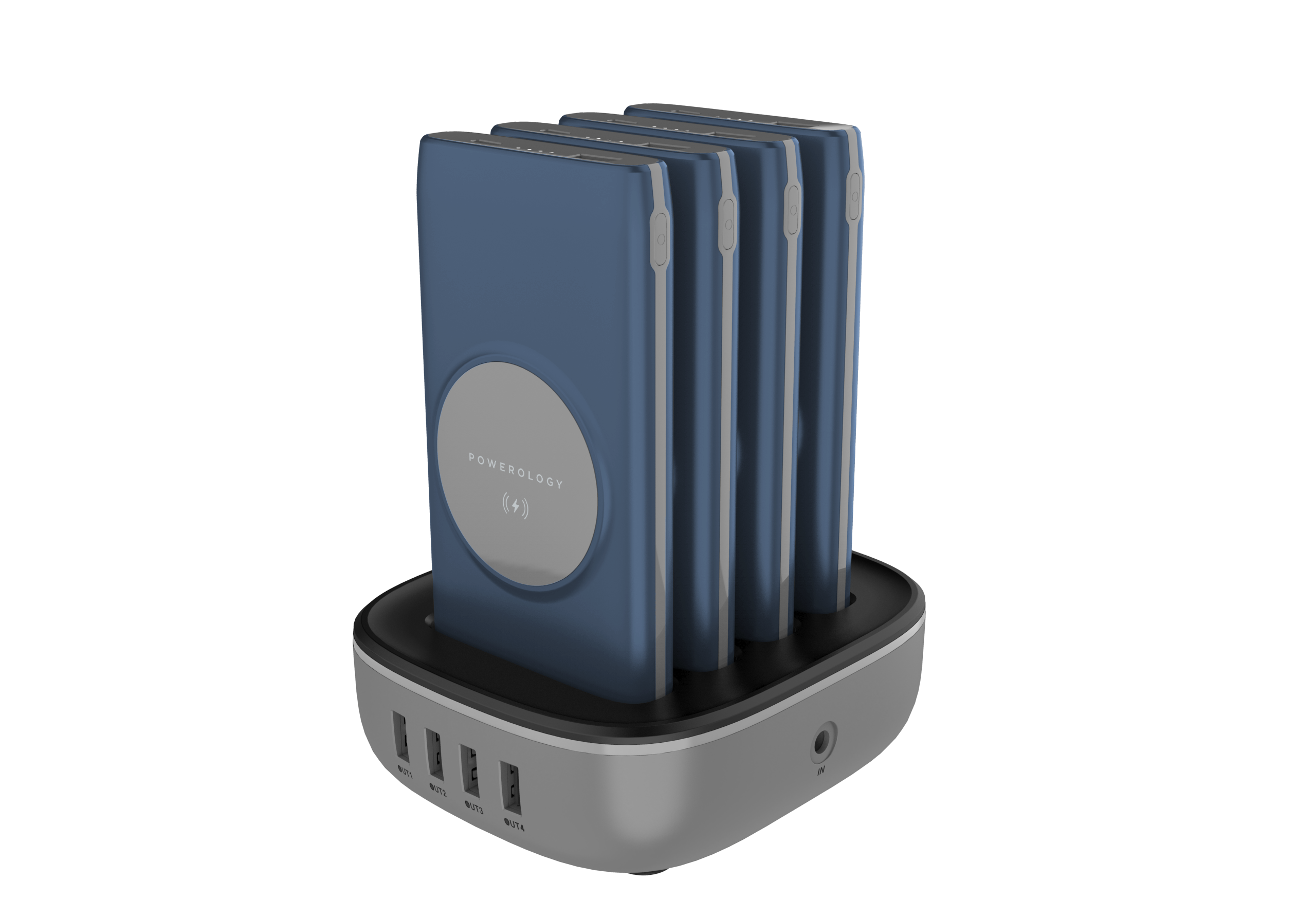 Powerology 4 in 1 Wireless Power Bank Station 10000mAh with Built-In ...