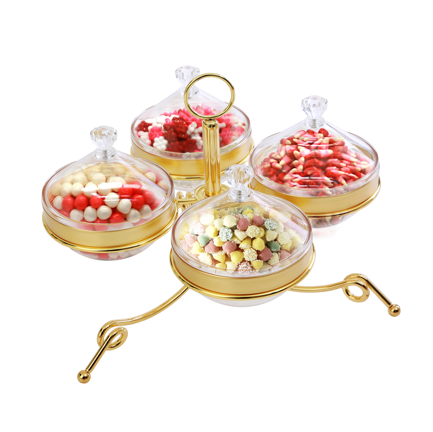 Order Royalford 4 Pcs Acrylic Candy Bowl With Metal Stand - Candy ...