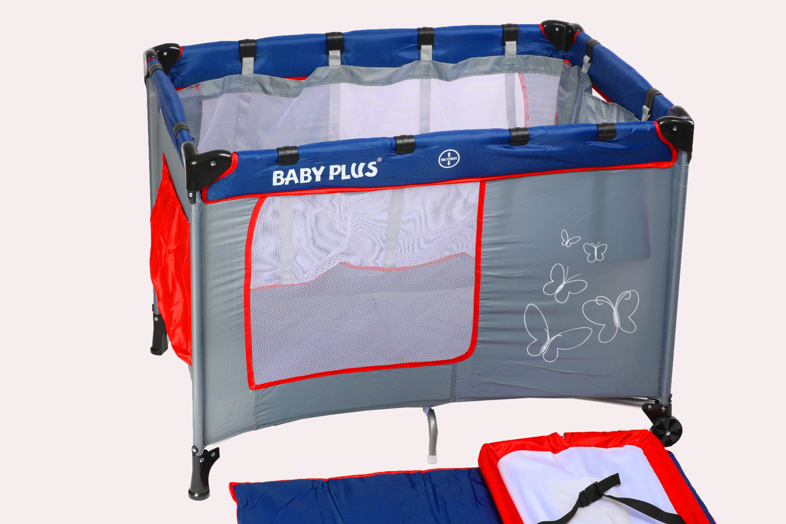 Baby Plus Play Pen Cum Baby Cot With Changing Table & Storage, 0-36 ...