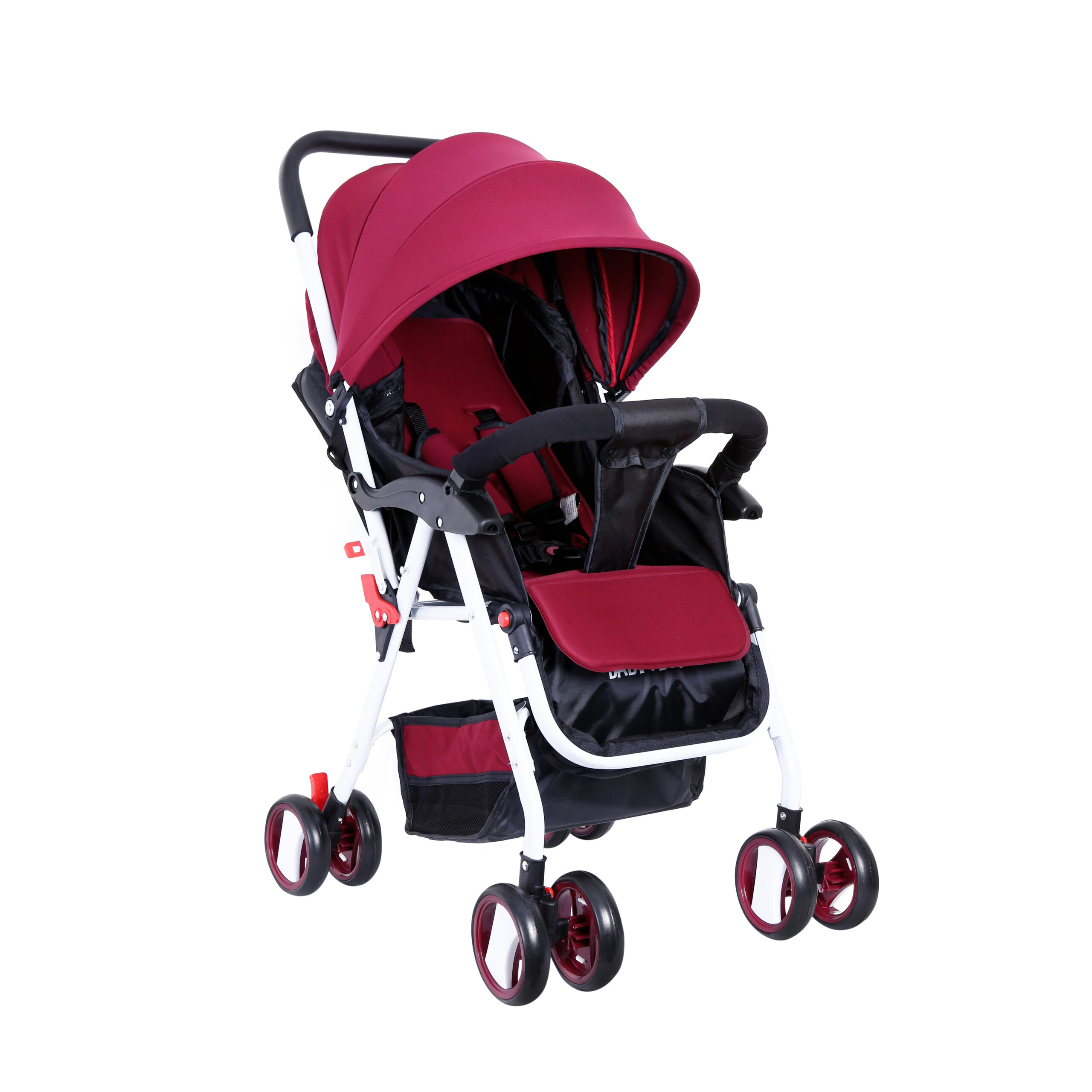 Baby Plus Wine & Red Stroller Cum Pram, 0-36 M | Jomla.ae