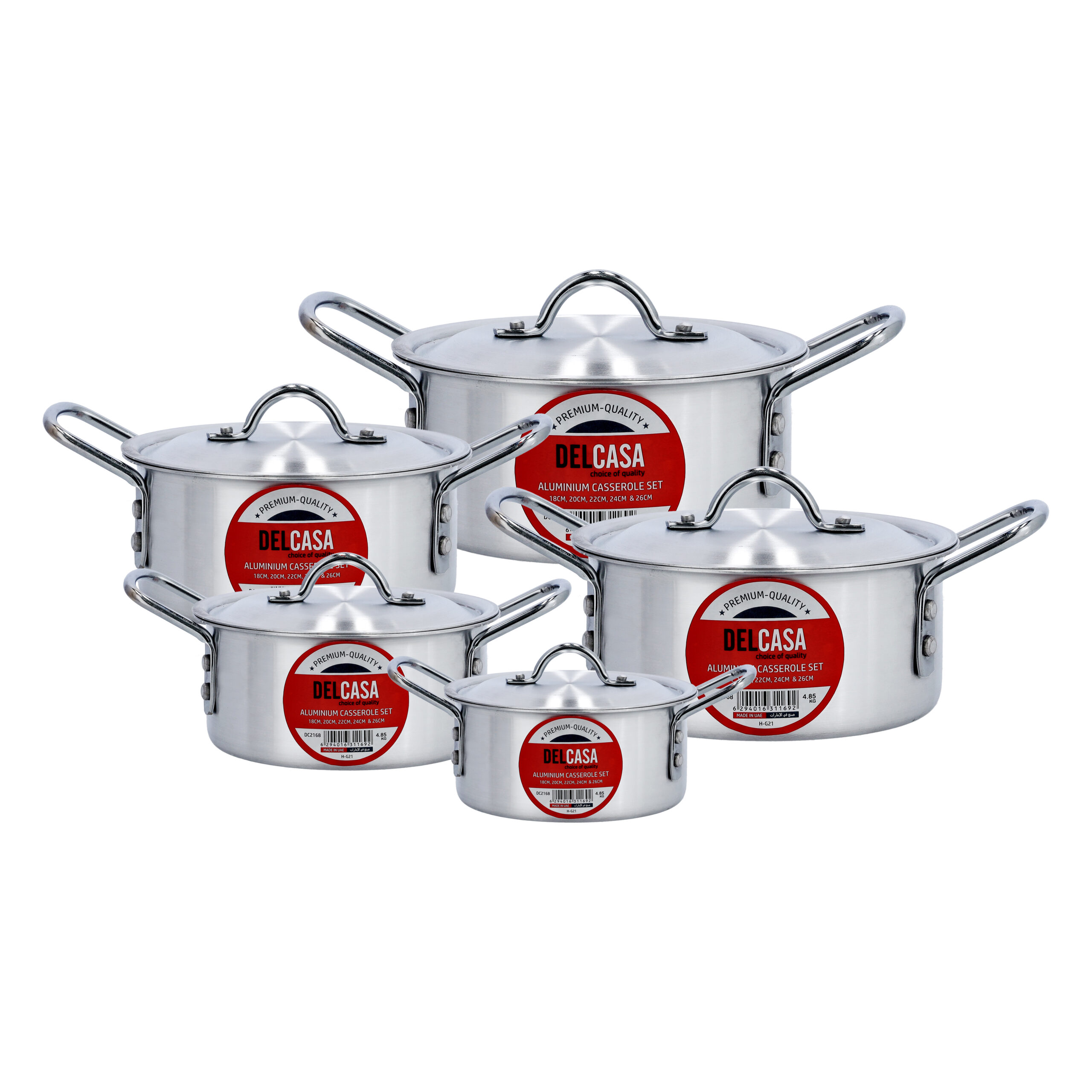Order Delcasa Aluminum Casserole Set of 5, Cookware Stock Pot Set ...