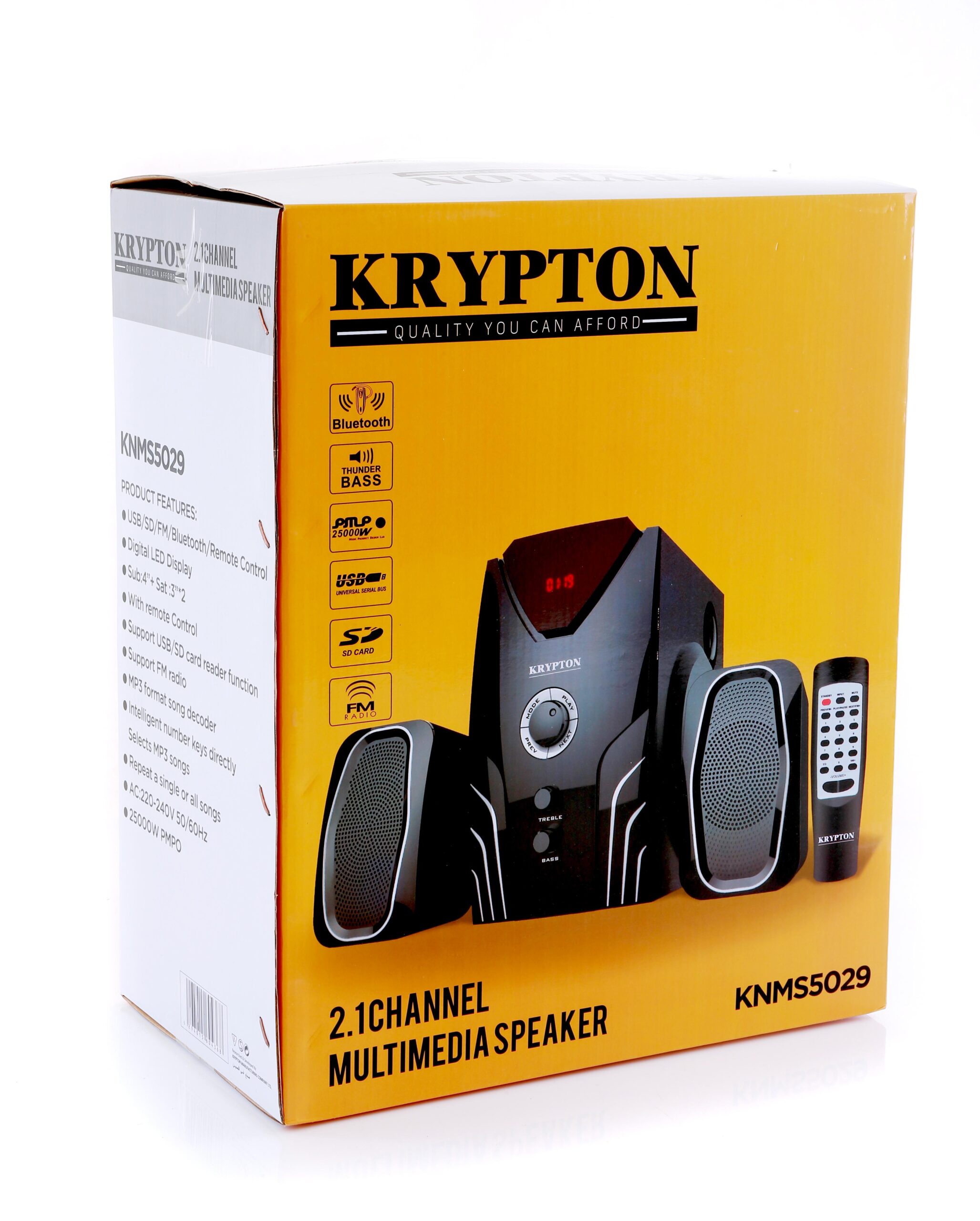Krypton 25000W 2.1 - Channel Multimedia Home Theater System with Thunder Bass Surround Sound ...