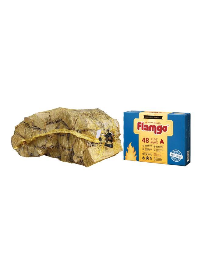 Order FLAMGO 48 Pieces Fire Lighter Wooden Cubes 570g Now! | Jomla.ae