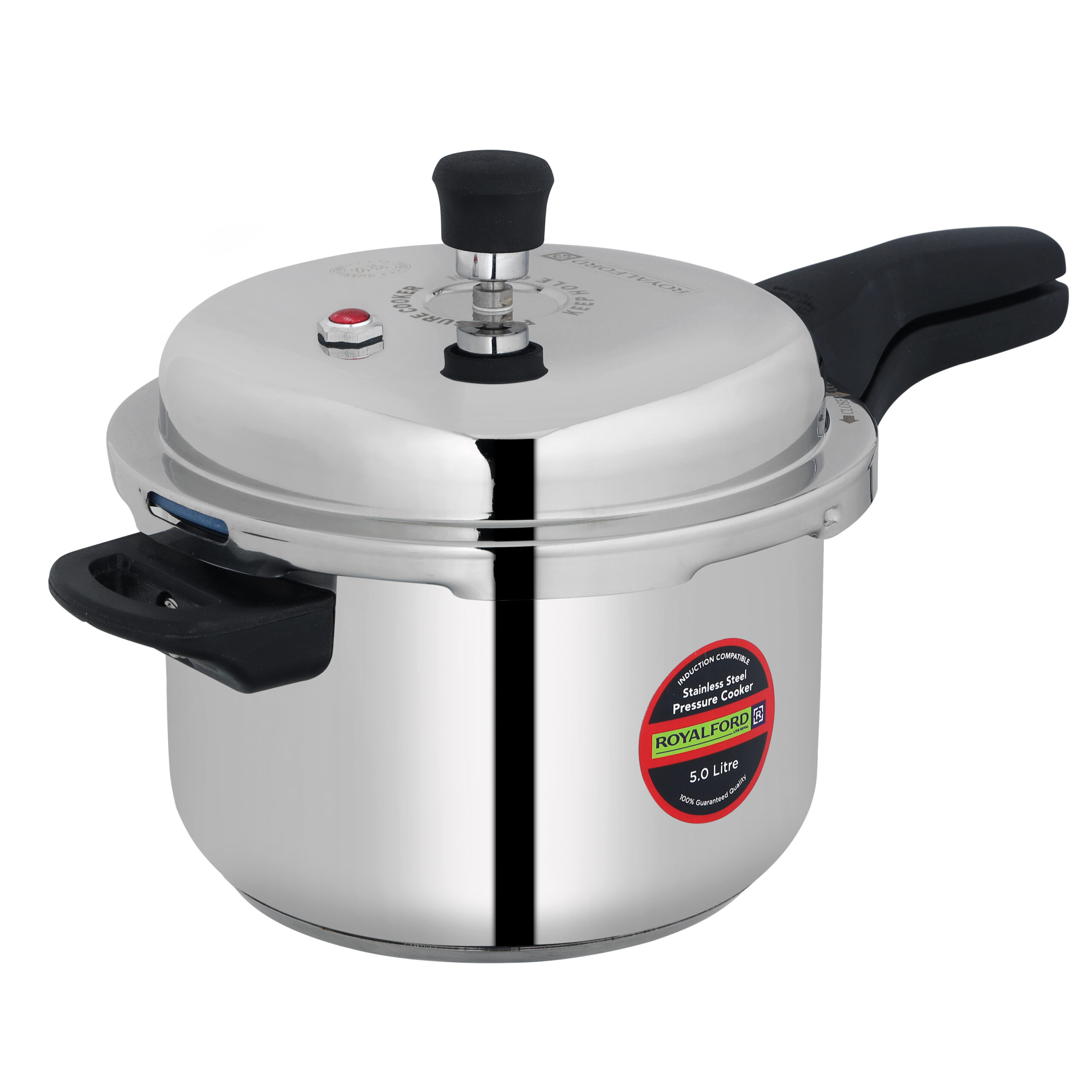 Royalford 5 Liter Stainless Steel Pressure Cooker, RF10185 | Metallic ...