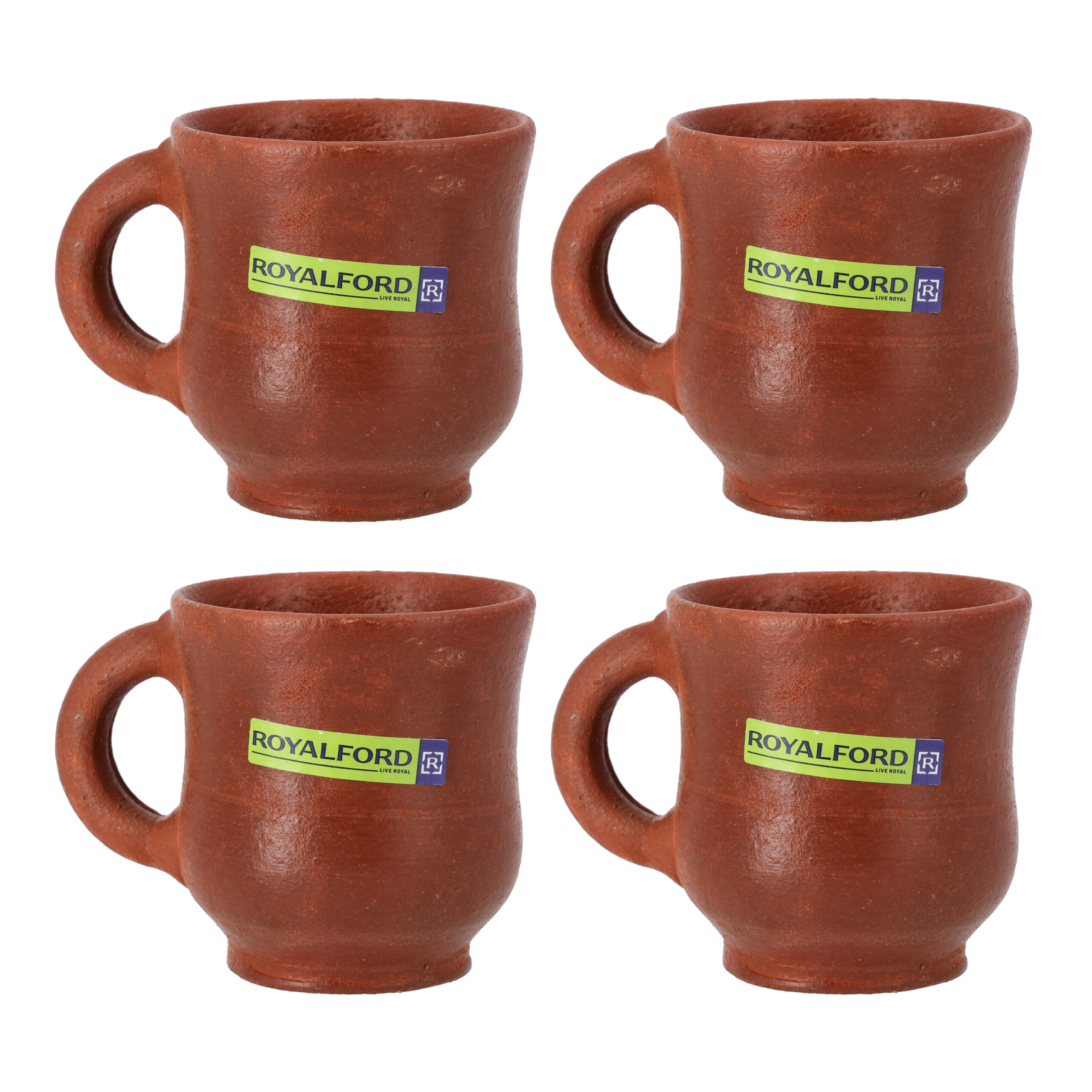 Royalford Tea Cup Set, 100% Natural Clay 4Pcs Cup Set, RF10594 ...