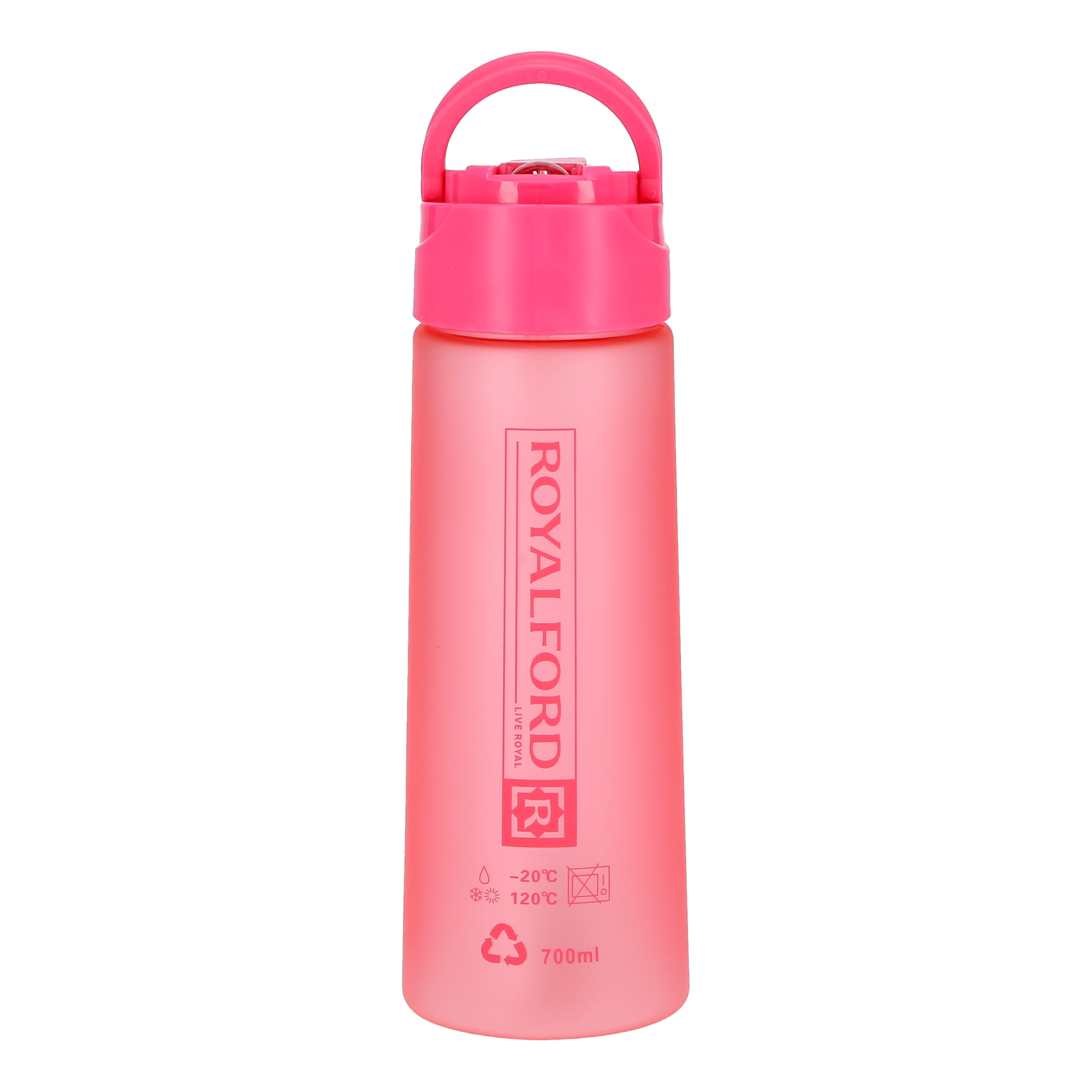 Royalford RF7578PN 700ml Water Bottle - Reusable Water Bottle Wide Mouth with Hanging Clip ...