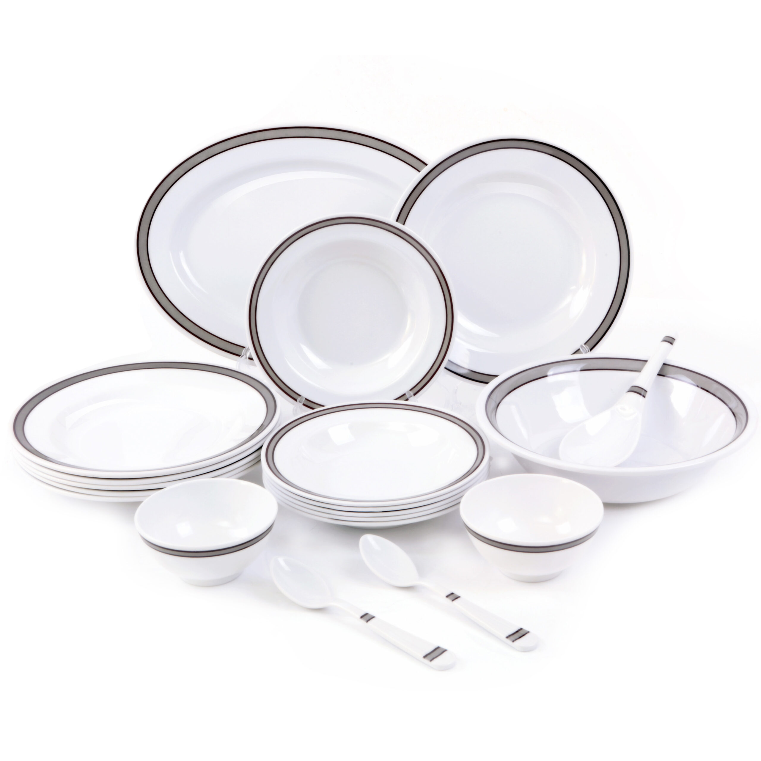 اطلب مجموعة أطباق العشاء 27 قطعة من الميلامين من رويال فورد Royalford Melamine Ware Dinner Set ...