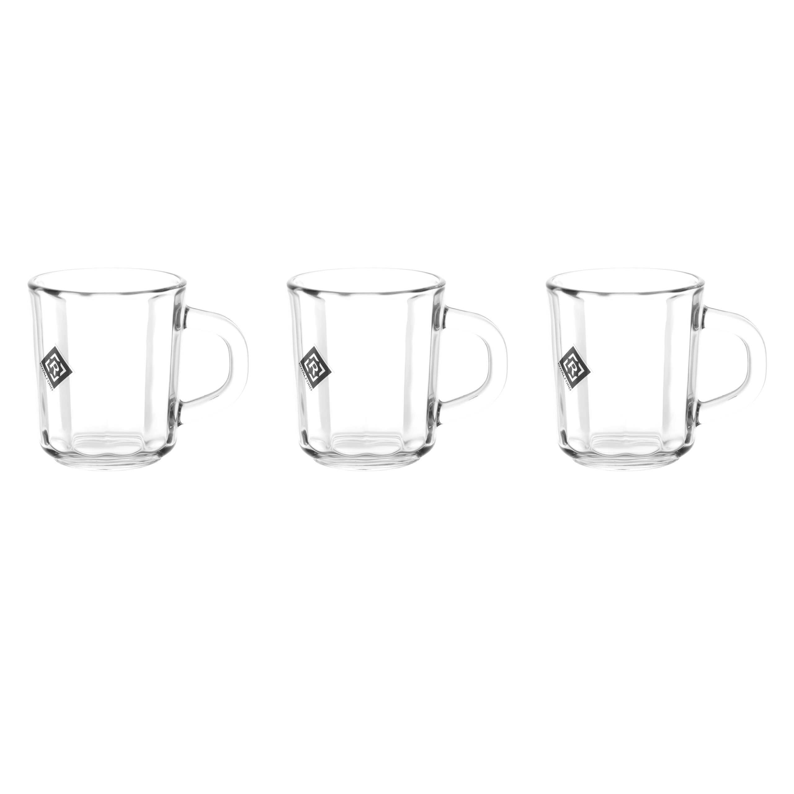 Royalford 3 Pcs Glass Mug Set With Handle, 235ml/8oz, RF10290 | Premium ...