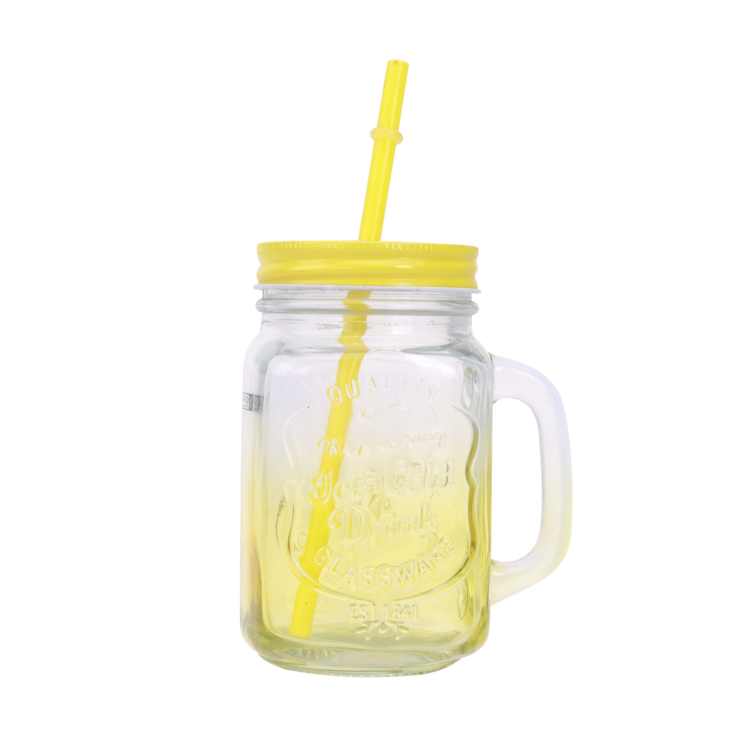 Royalford 500Ml 17Oz Two Tone Mason Jar - Drinking Jar With Handle And ...