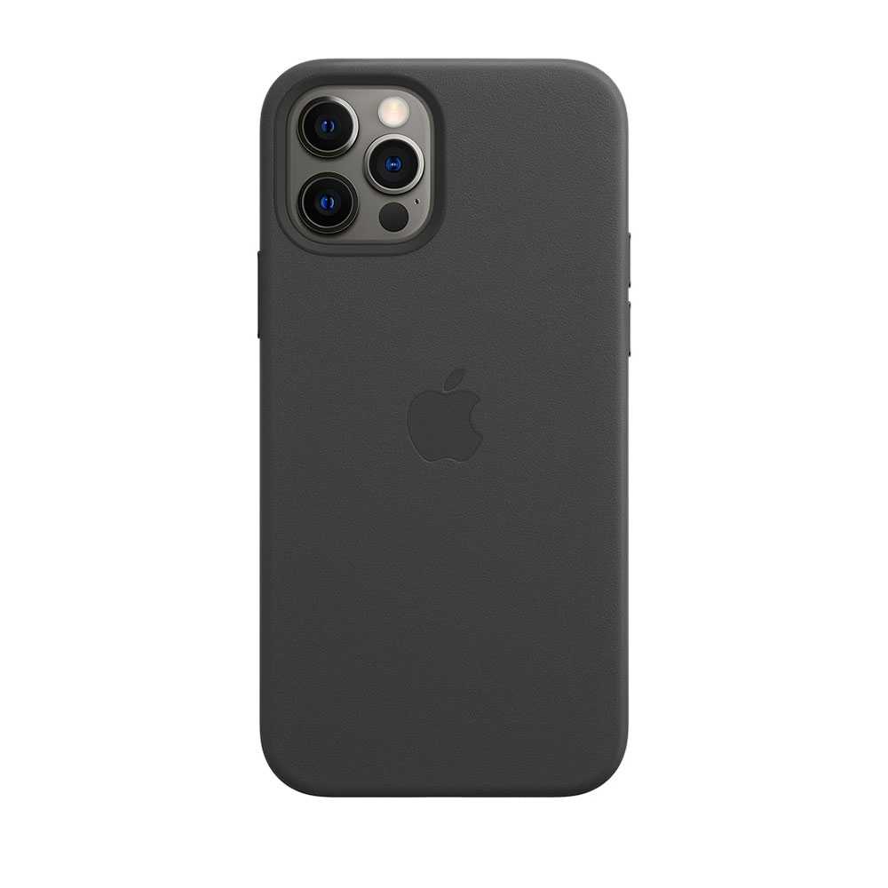 Apple iPhone 12 | 12 Pro Leather Case with MagSafe - Black_x000D_ | Jomla.ae