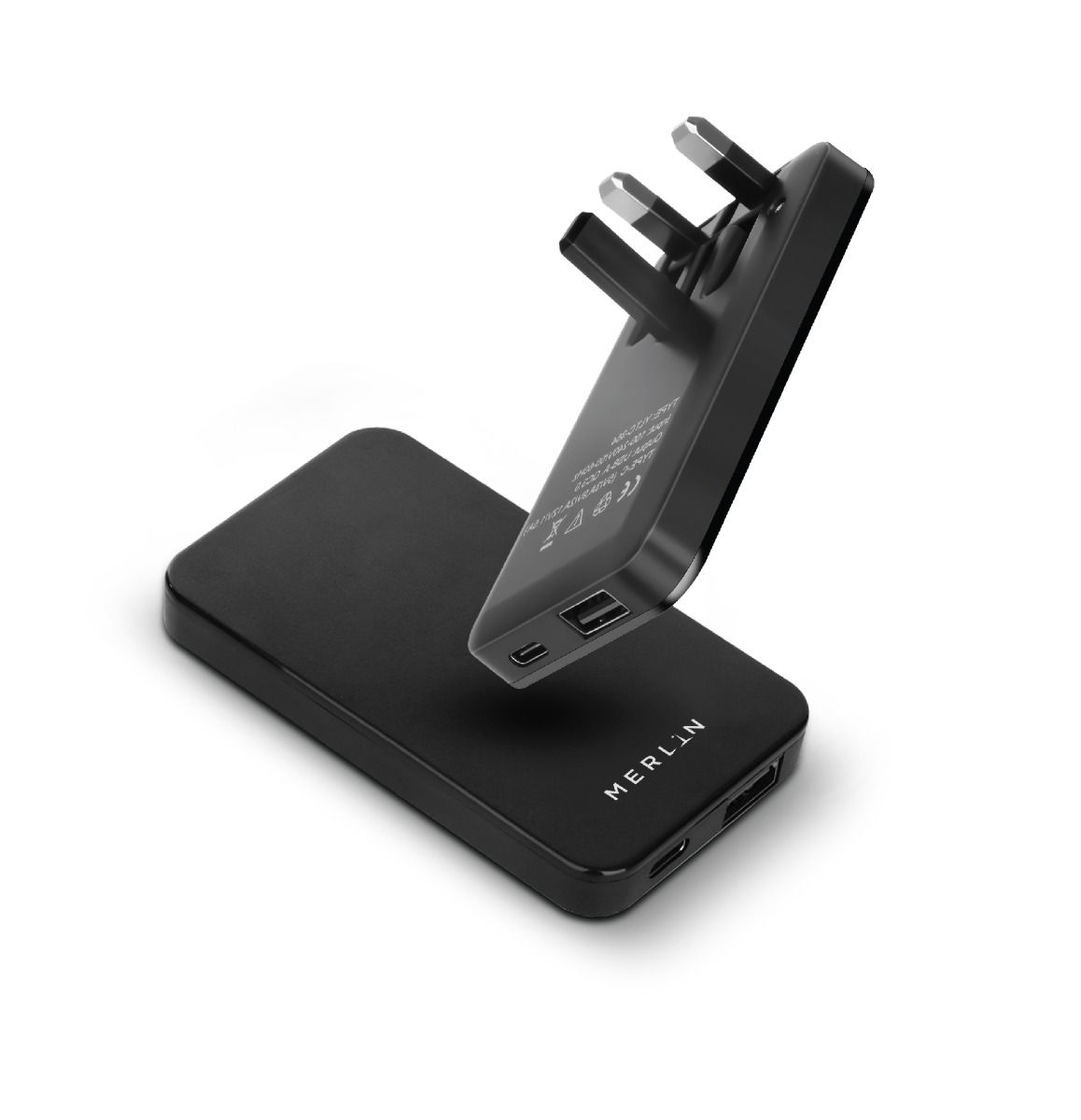 Order Merlin Wall Charger Black Dual Ports and Foldable Plug Now ...
