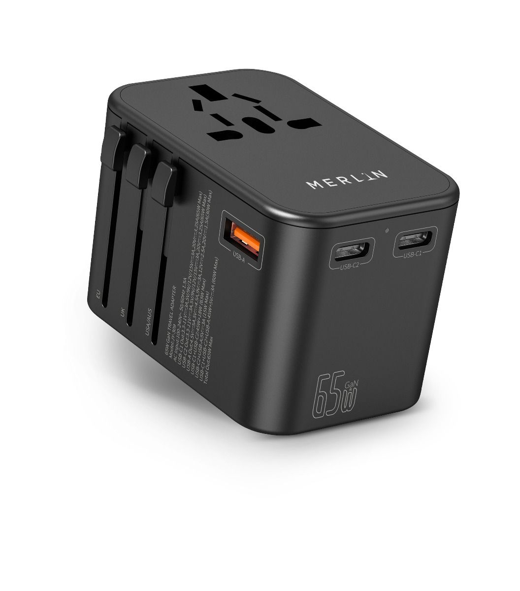 Order Merlin Travel Mate Pro GaN Turbo 65W PD Adapter Now! | Jomla.ae