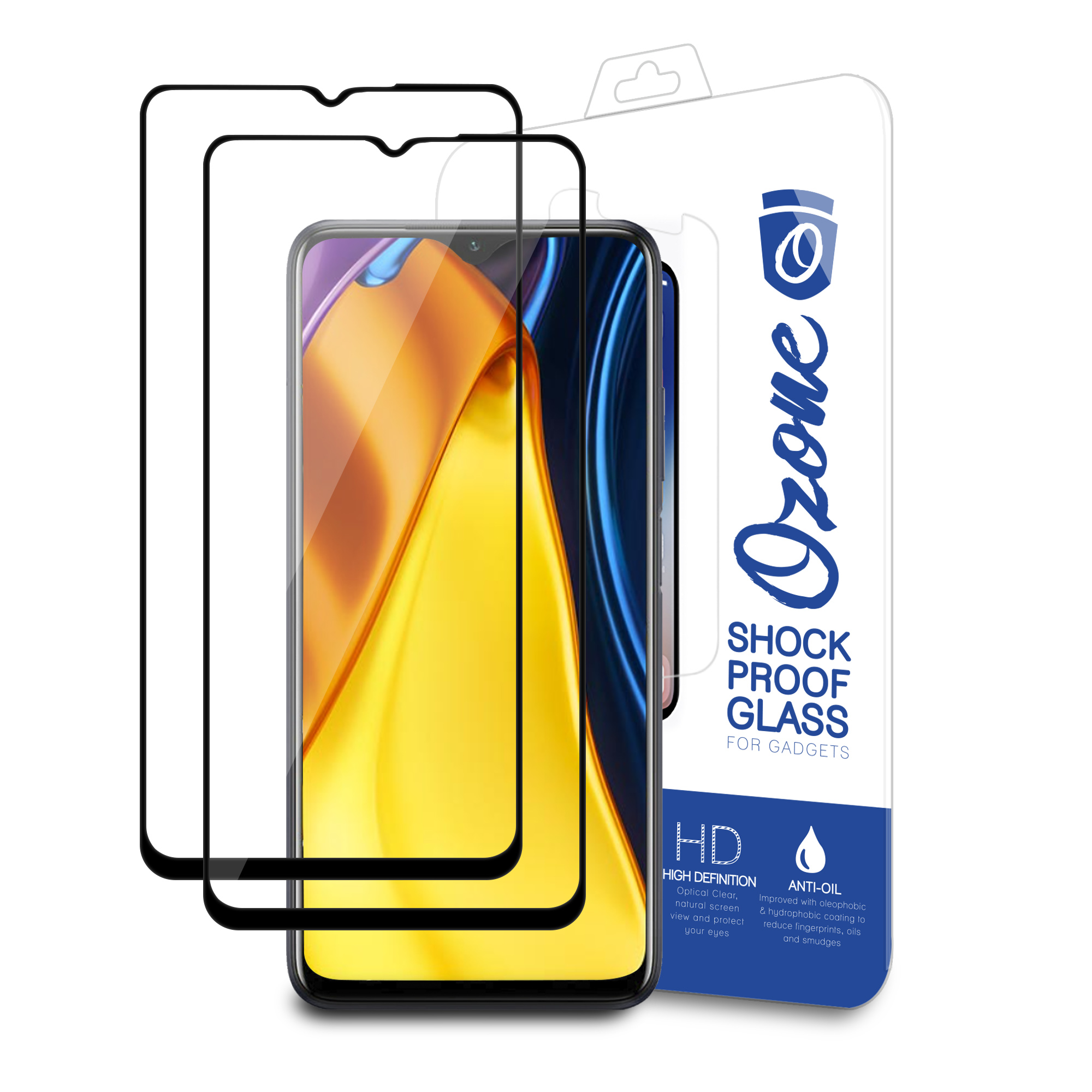 اطلب لاصقة حماية الشاشة لهاتف Xiaomi Poco M3 حزمة 2في1 HD Glass Protector Tempered Glass Screen ...