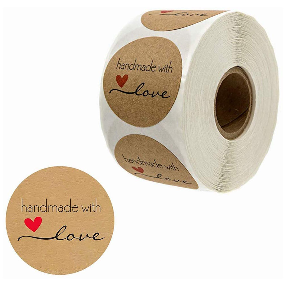 Order Wownect Brown Kraft Paper Labels Stickers Handmade With Love ...