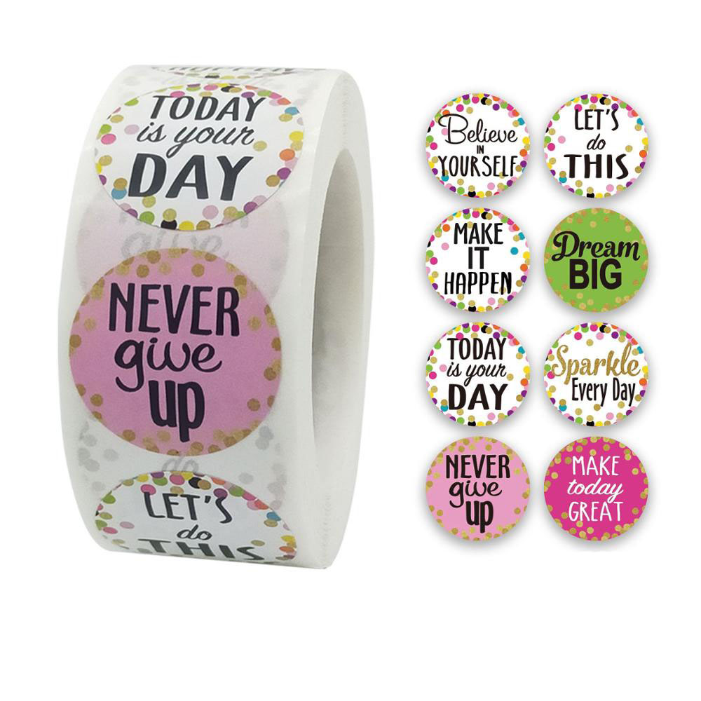 Wownect Encouragement Stationary Stickers Motivation Round [1inch][1000 ...