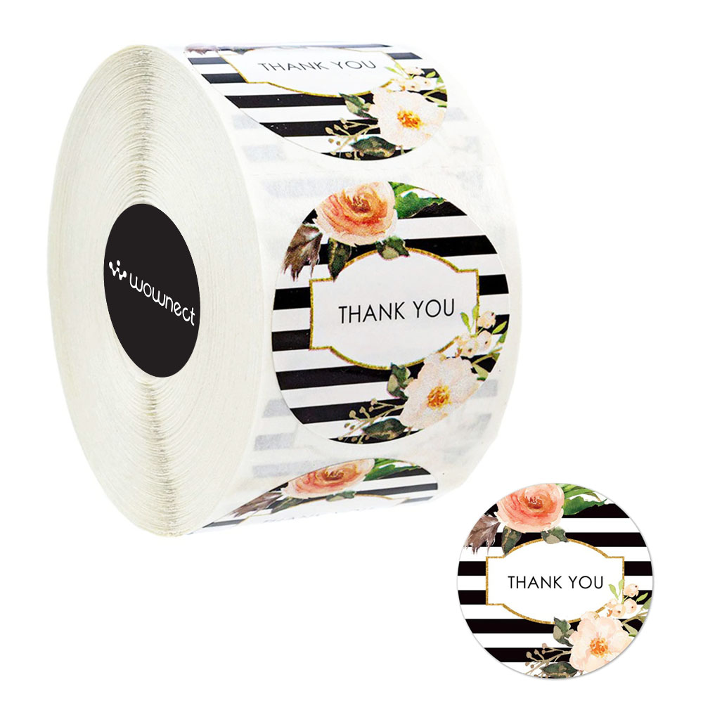 Order Wownect Flower Design Thankyou Sticker Round [1inch][500 Stickers ...