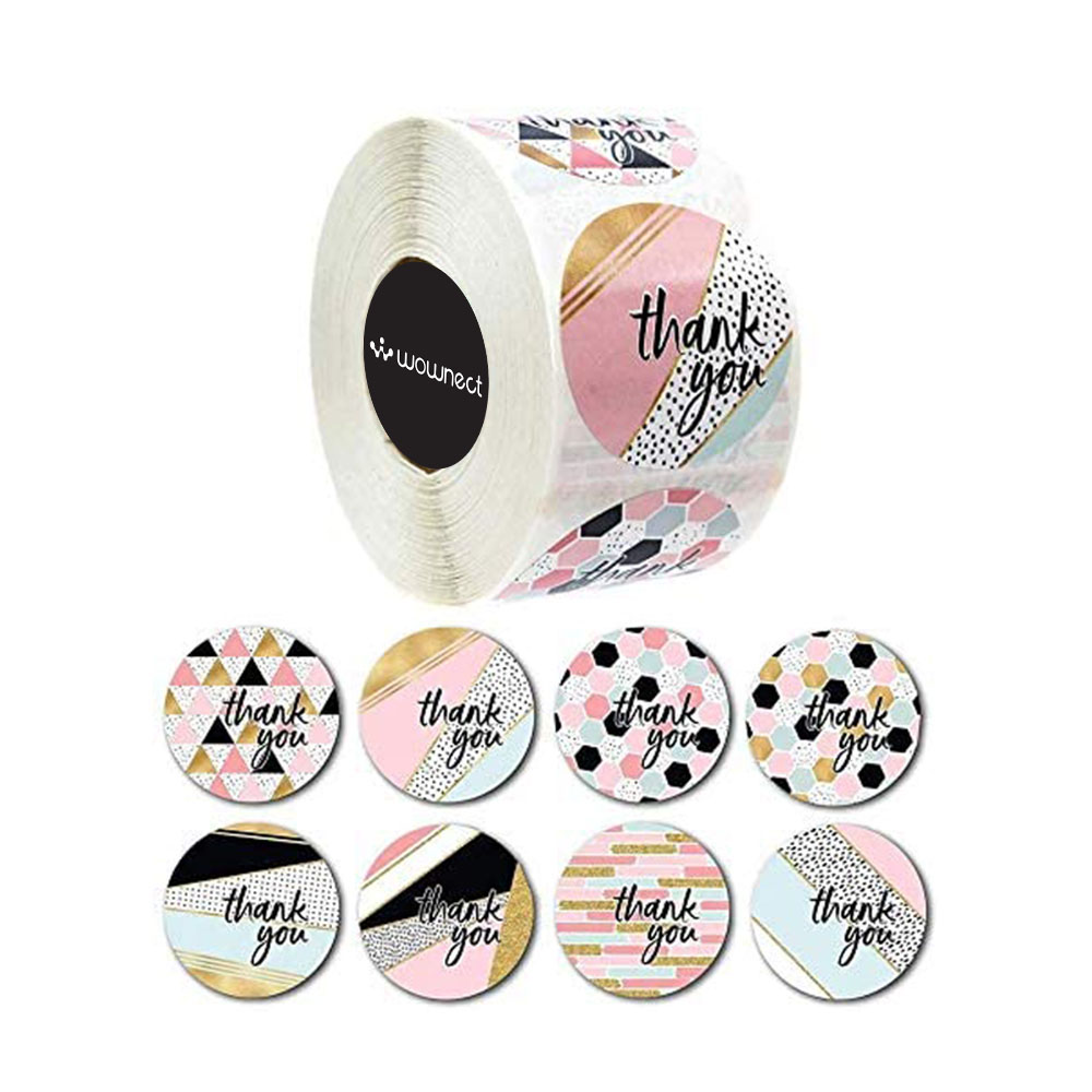Wownect Pattern Thankyou Sticker Round [1inch][1000 Stickers] Labels ...