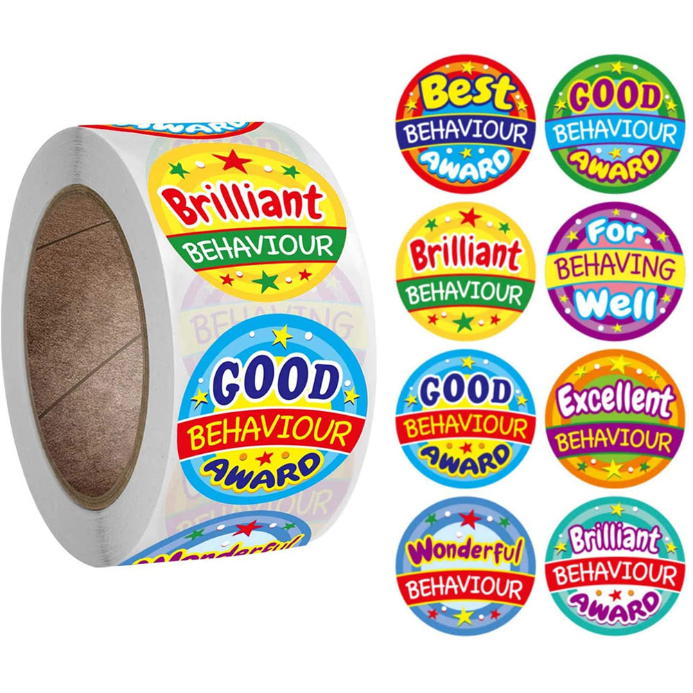 Wownect Rewards Encouragement Stationary Stickers Round [1inch][1000 ...