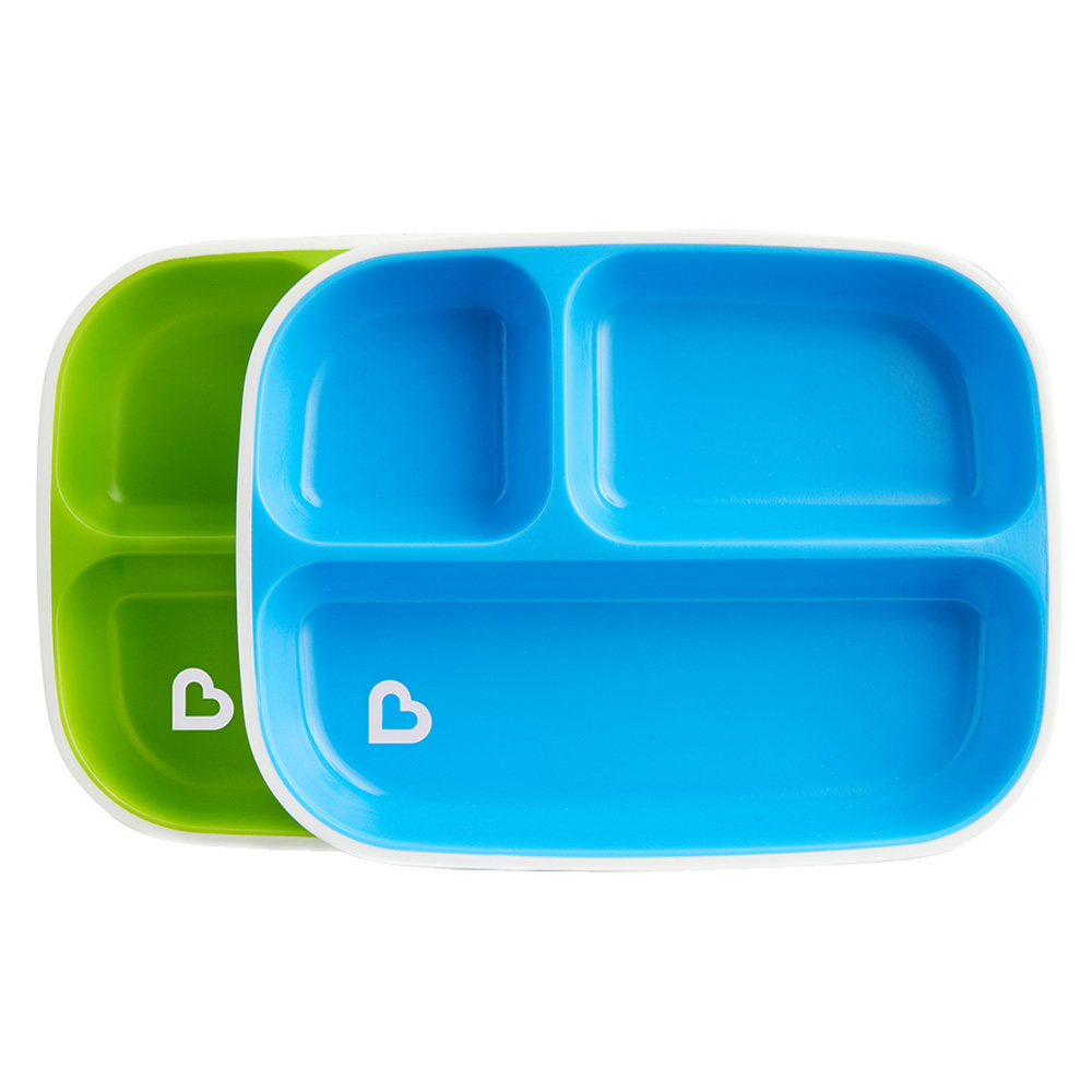 Order Munchkin - Splash Divided Plates 2 Pack- Blue & Green Now! | Jomla.ae