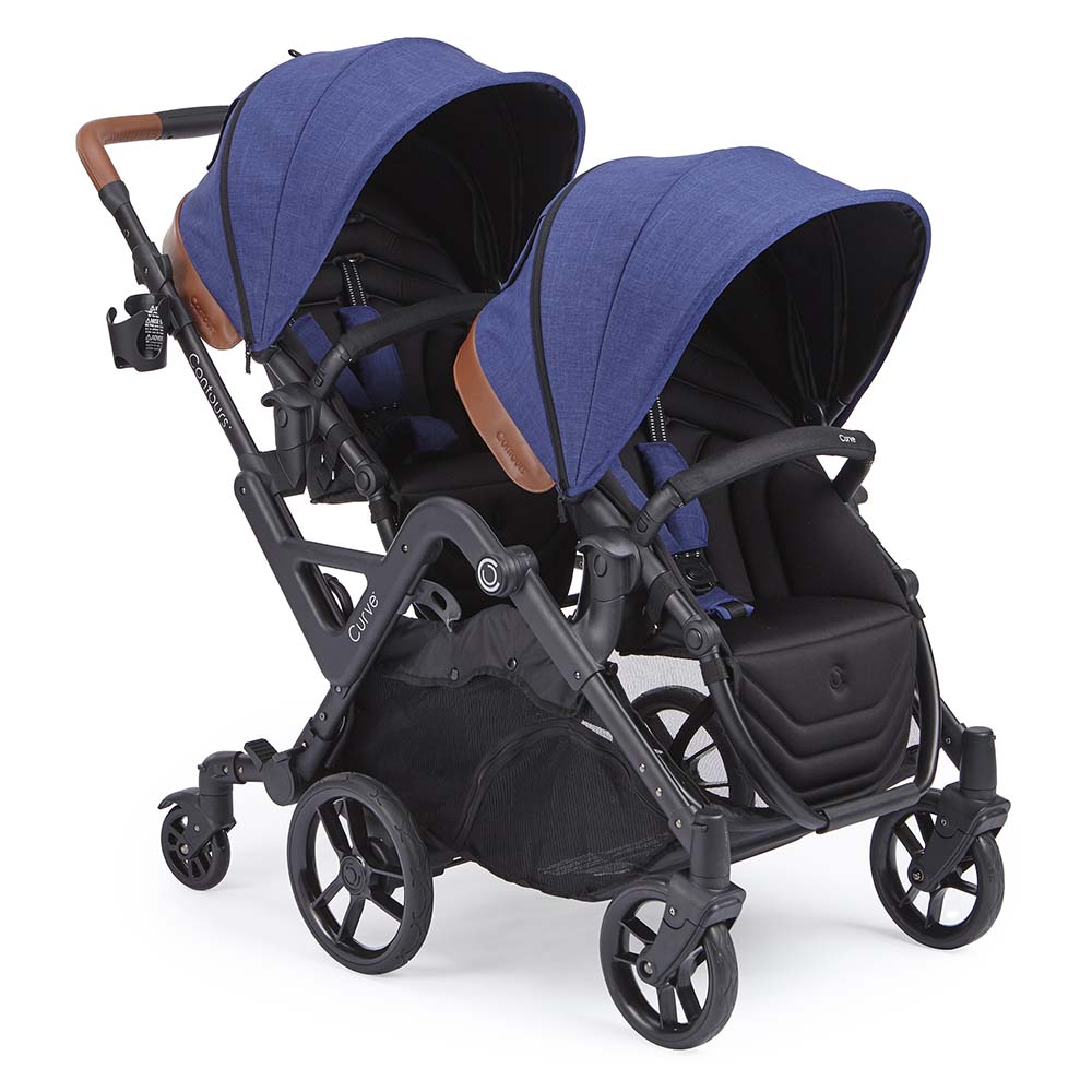 Kolcraft - Contours Curve Double Stroller - Indigo Blue | Jomla.ae